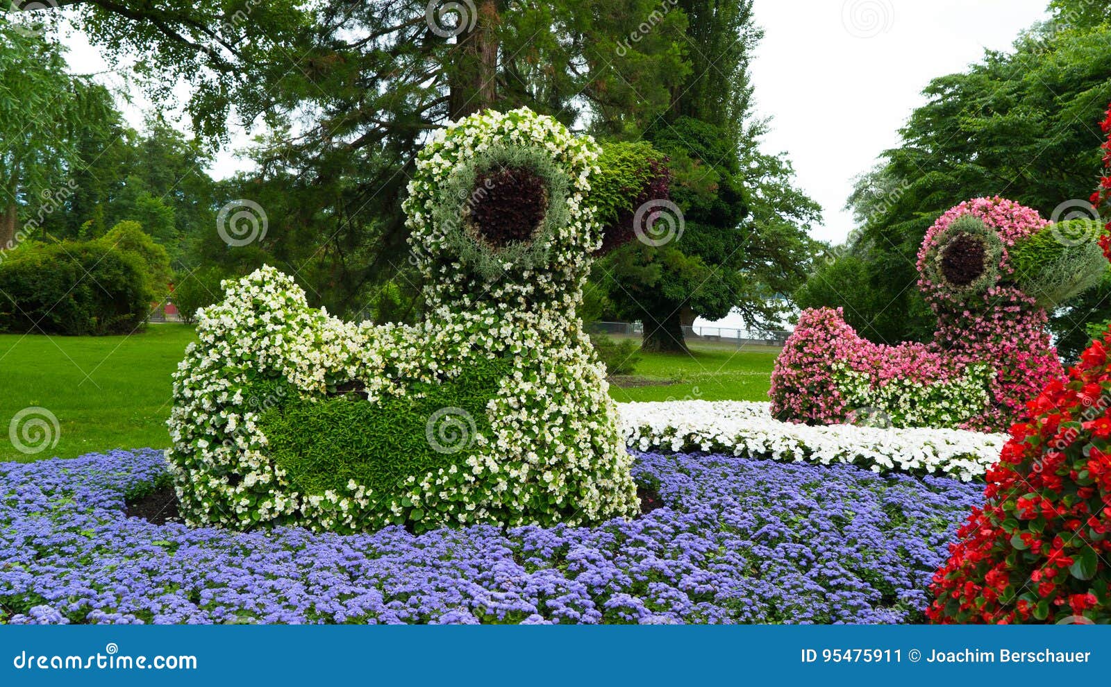 Floral Figures of Ducks on the Island of Mainau in Germany. Editorial ...