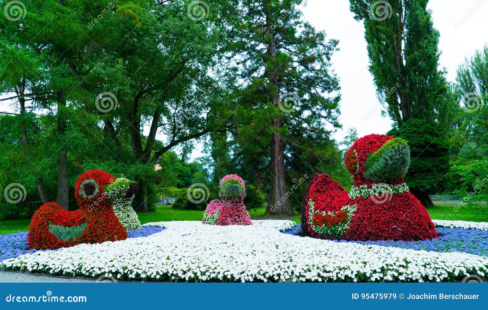 Floral Figures of Ducks on the Island of Mainau in Germany. Editorial ...