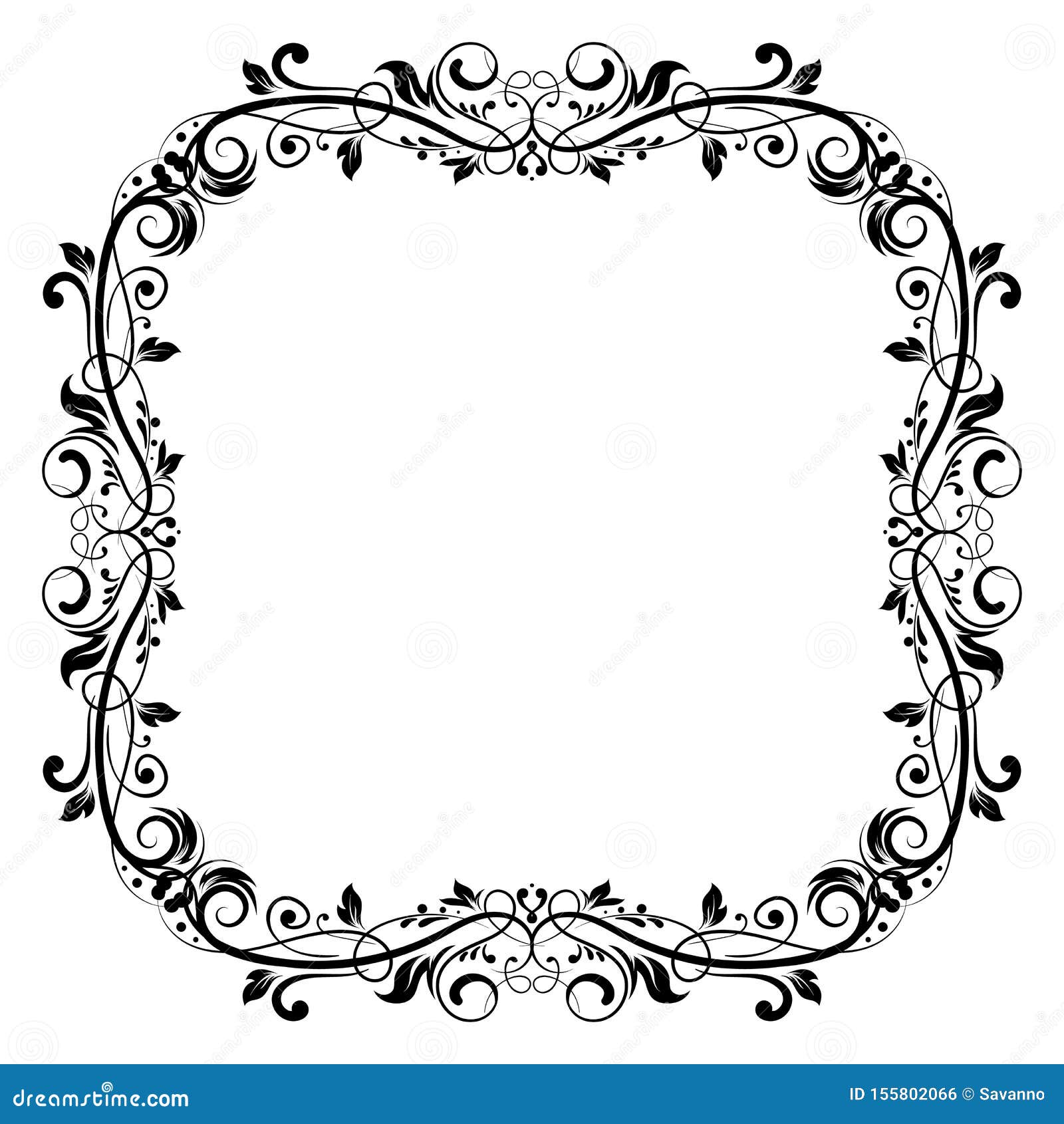 Floral Filigree Frame. Decorative Design Element Stock Vector ...