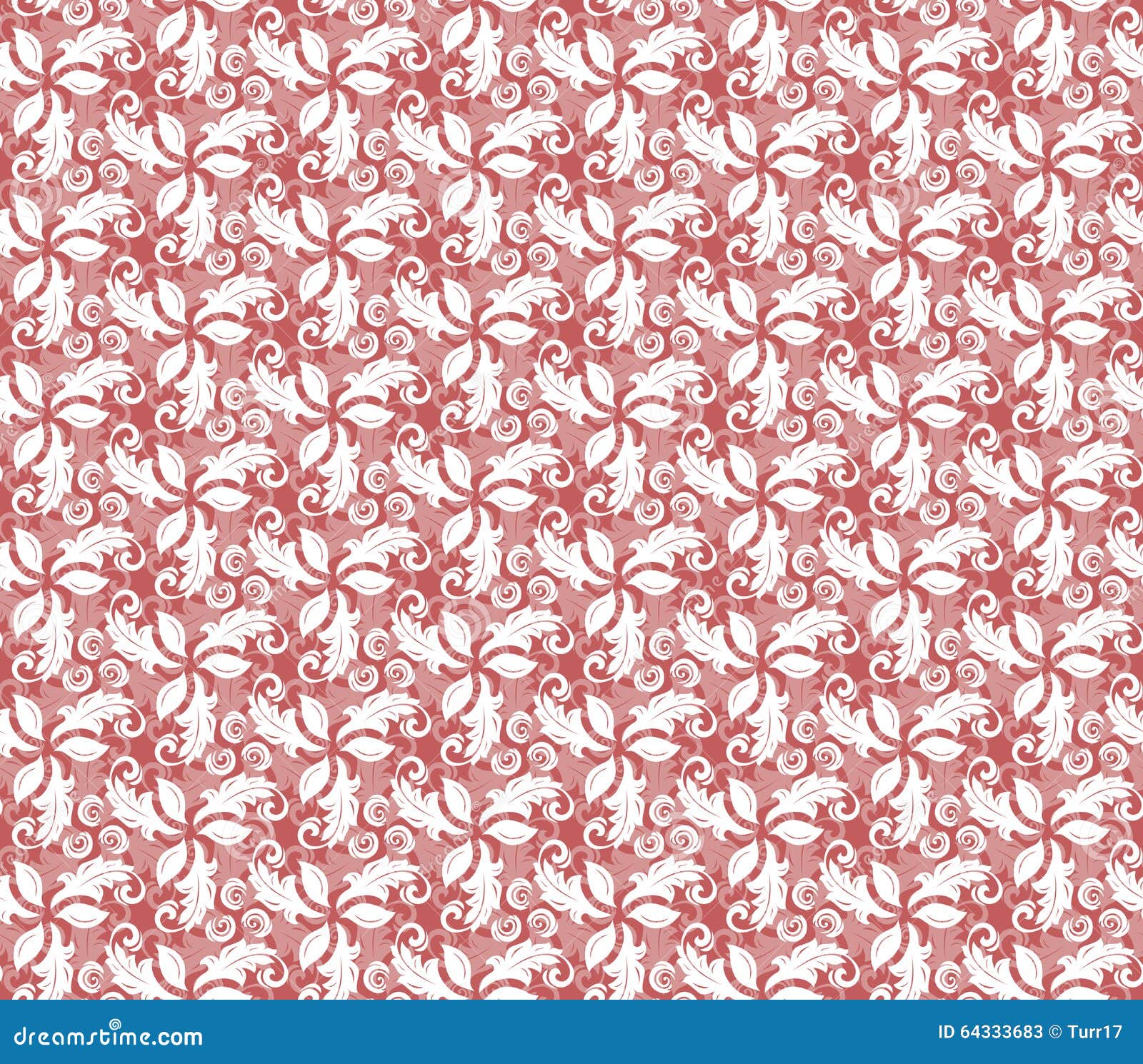 Floral Fine Seamless Vector Red Pattern Stock Vector - Illustration of ...