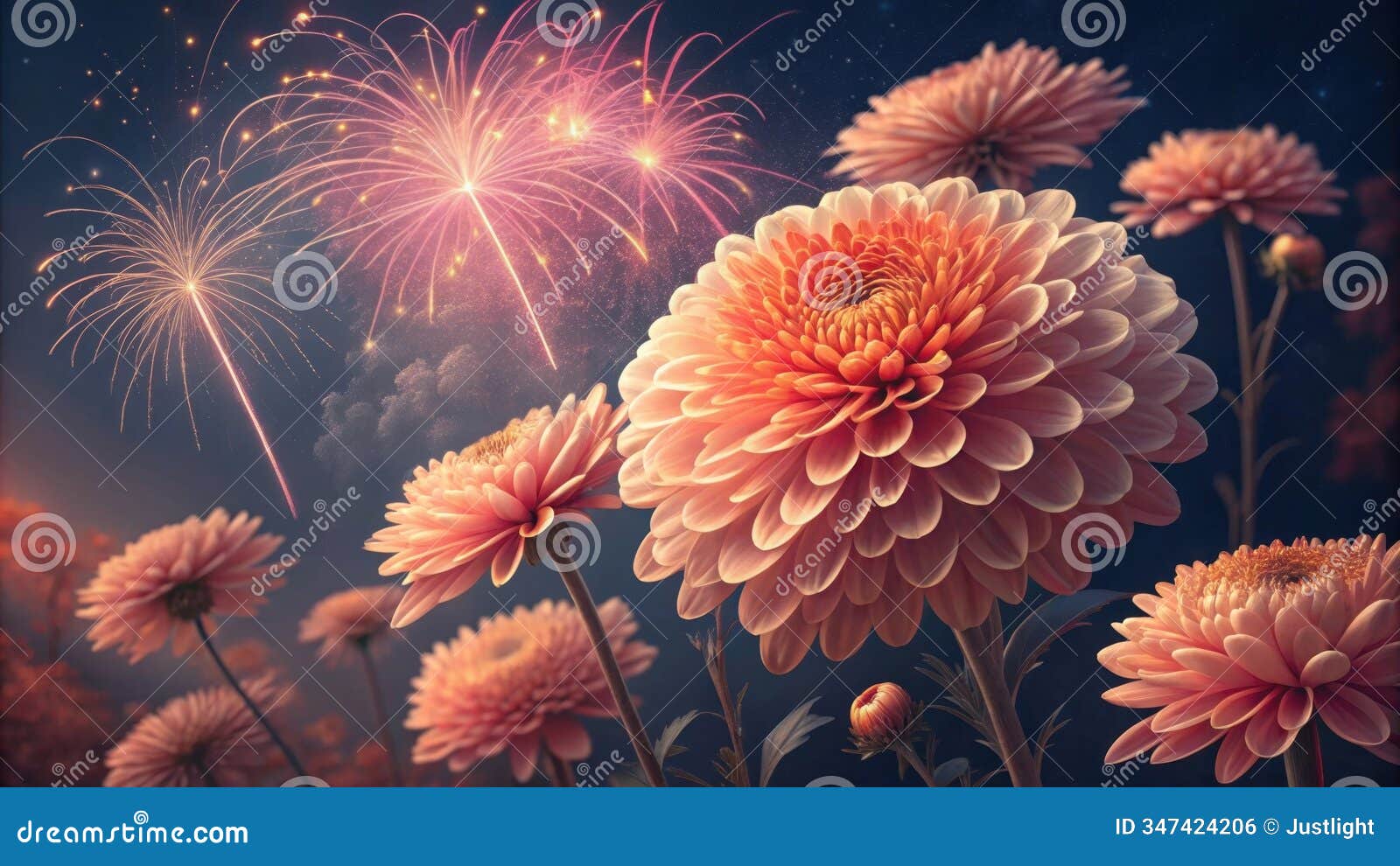 Floral Firecracker Burst Firecrackers Explode To Form Digital Clouds of ...