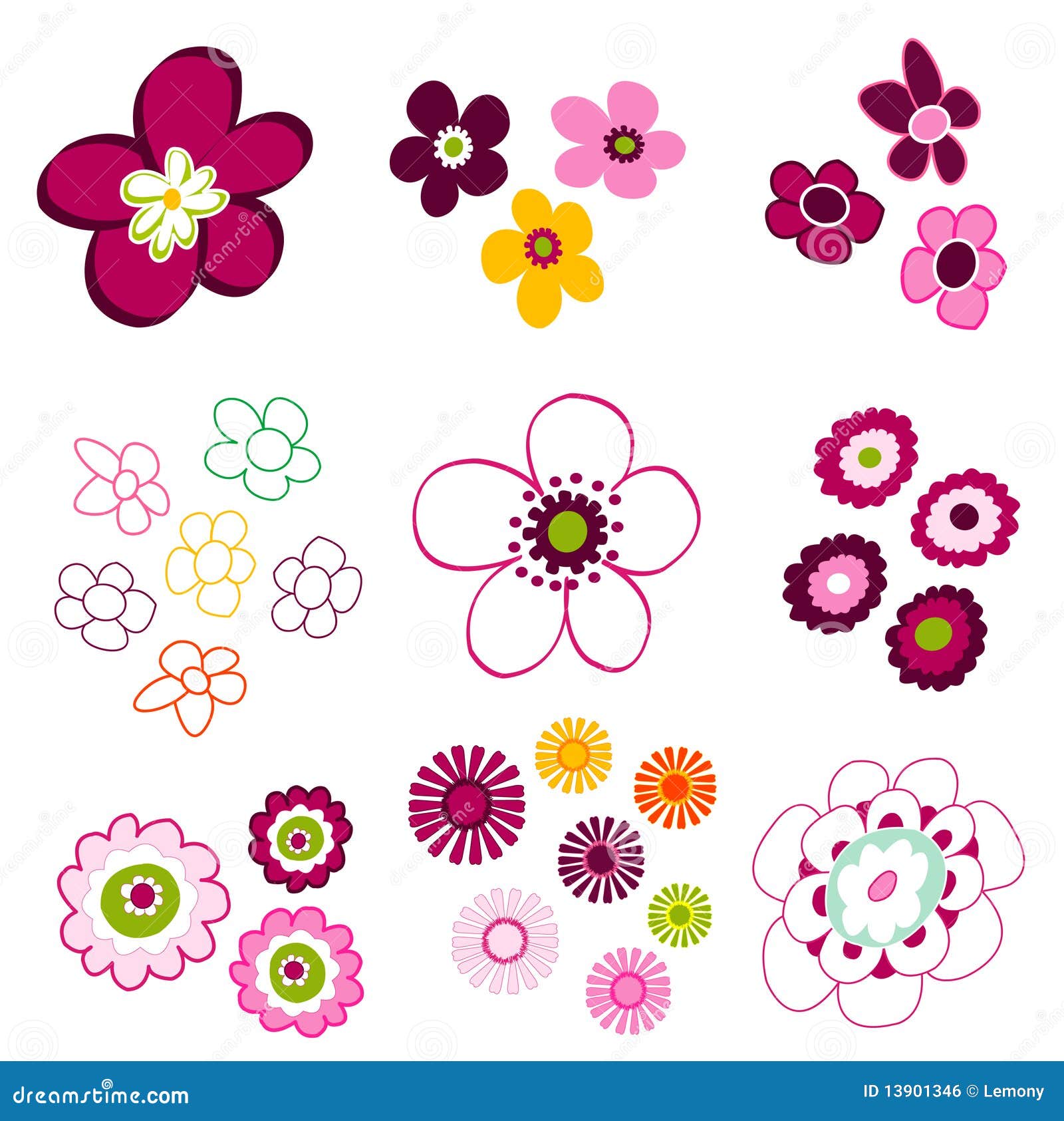 Floral, flower elements stock vector. Illustration of grass - 13901346