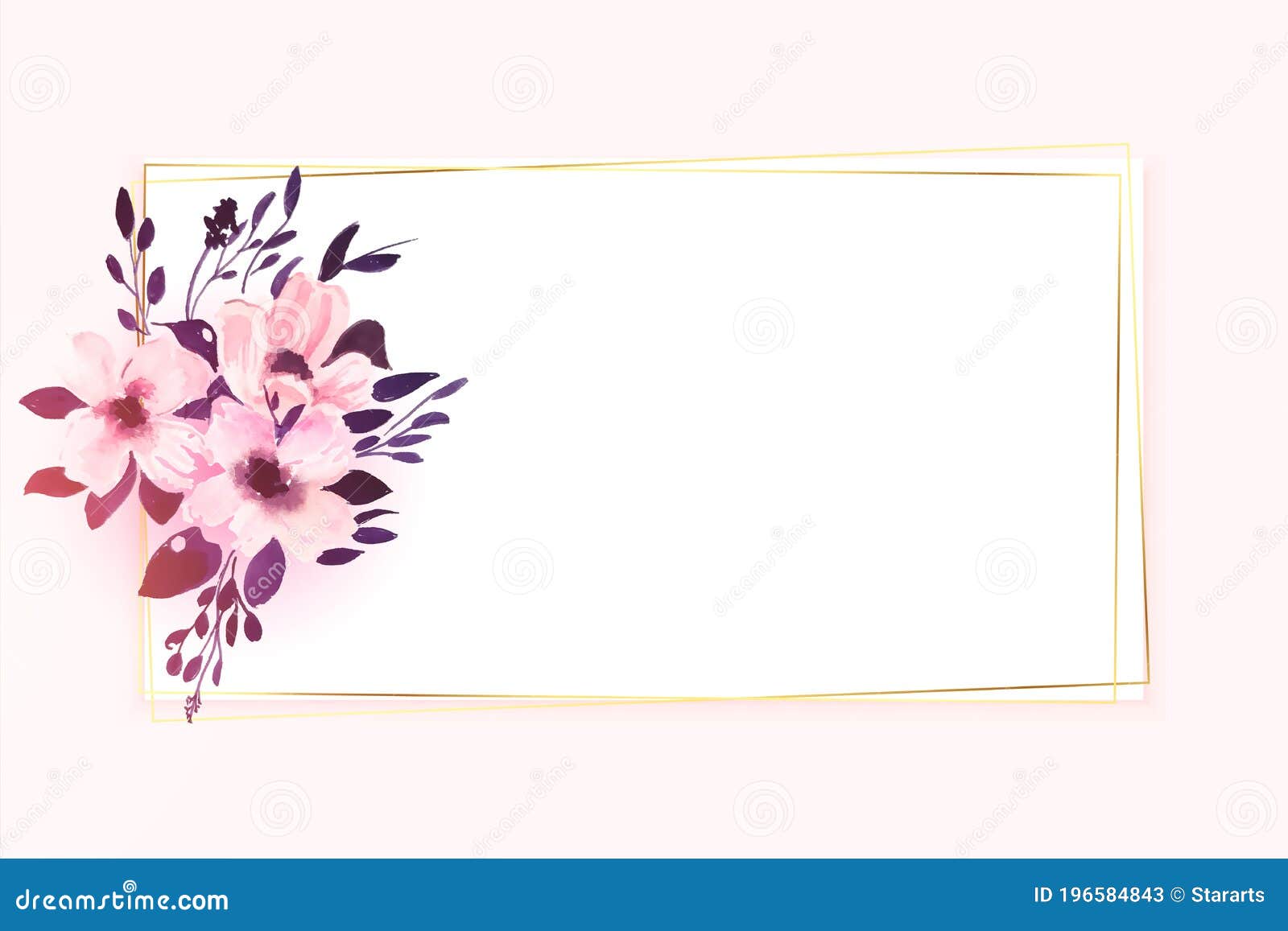 Floral Flower Frame with Text Space Design Stock Vector - Illustration ...
