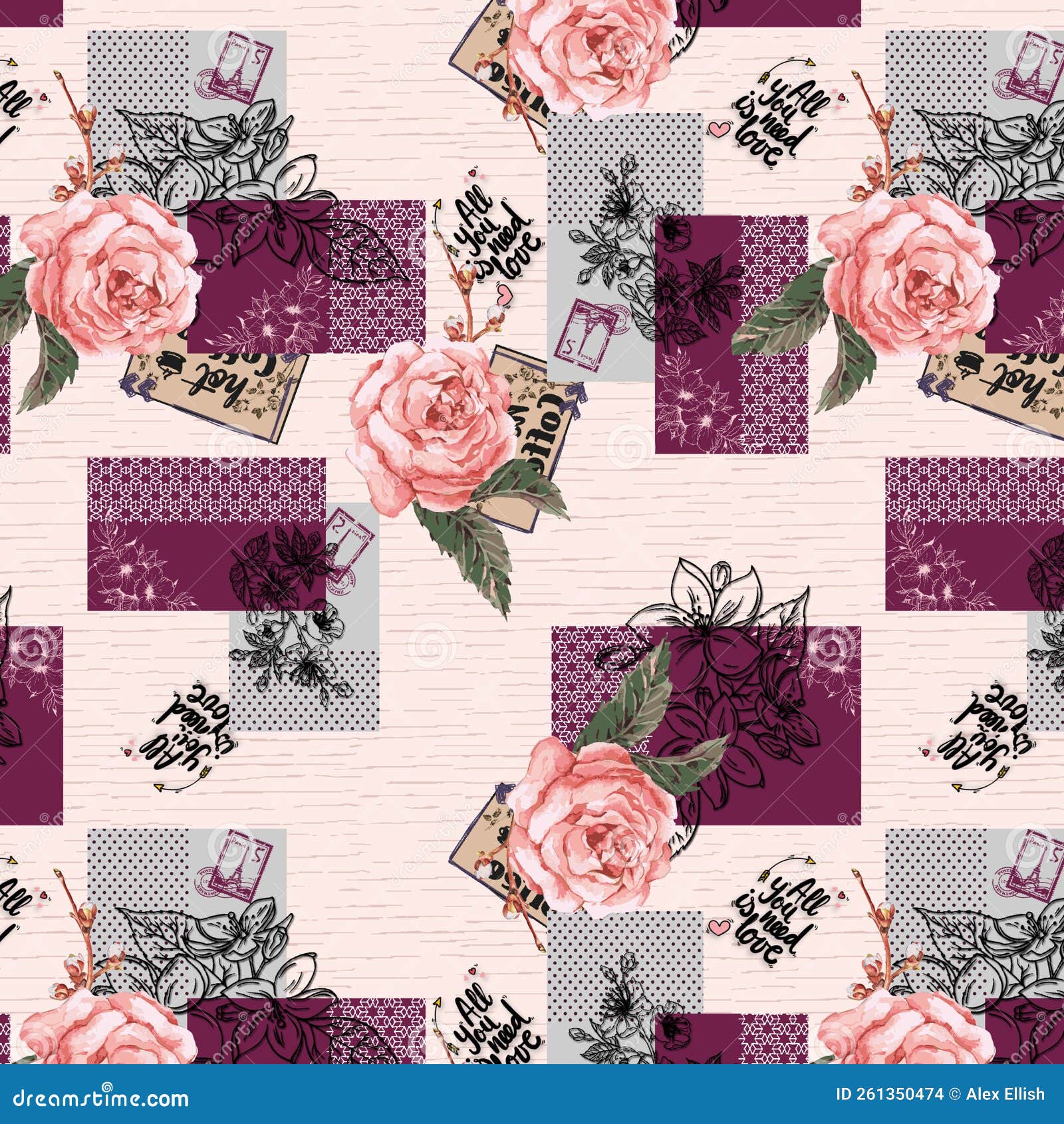 Flower design pattern stock illustration. Illustration of color - 261350474