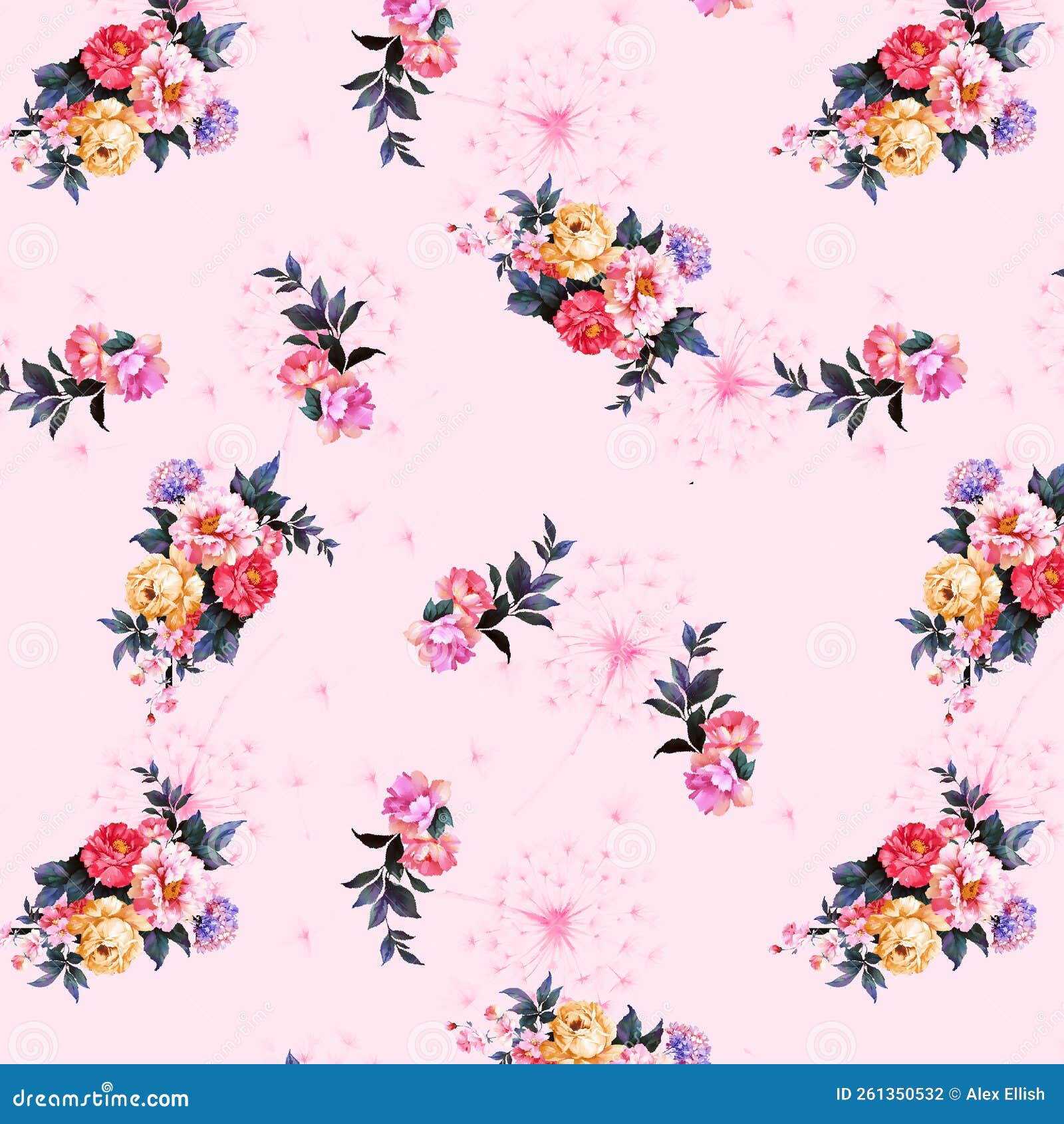 Flower design pattern stock illustration. Illustration of beau - 261350532