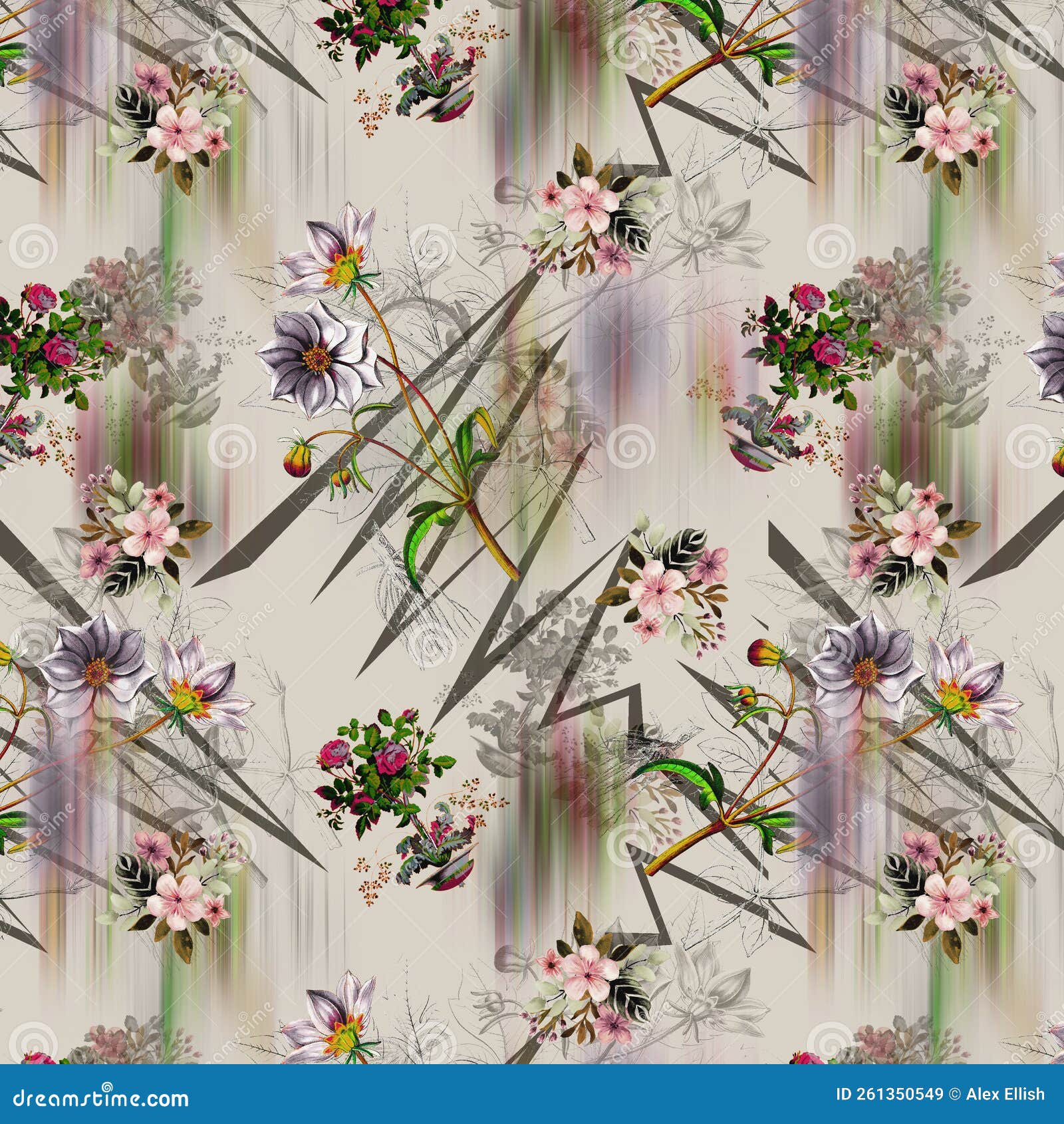 Flower design pattern stock illustration. Illustration of cream - 261350549