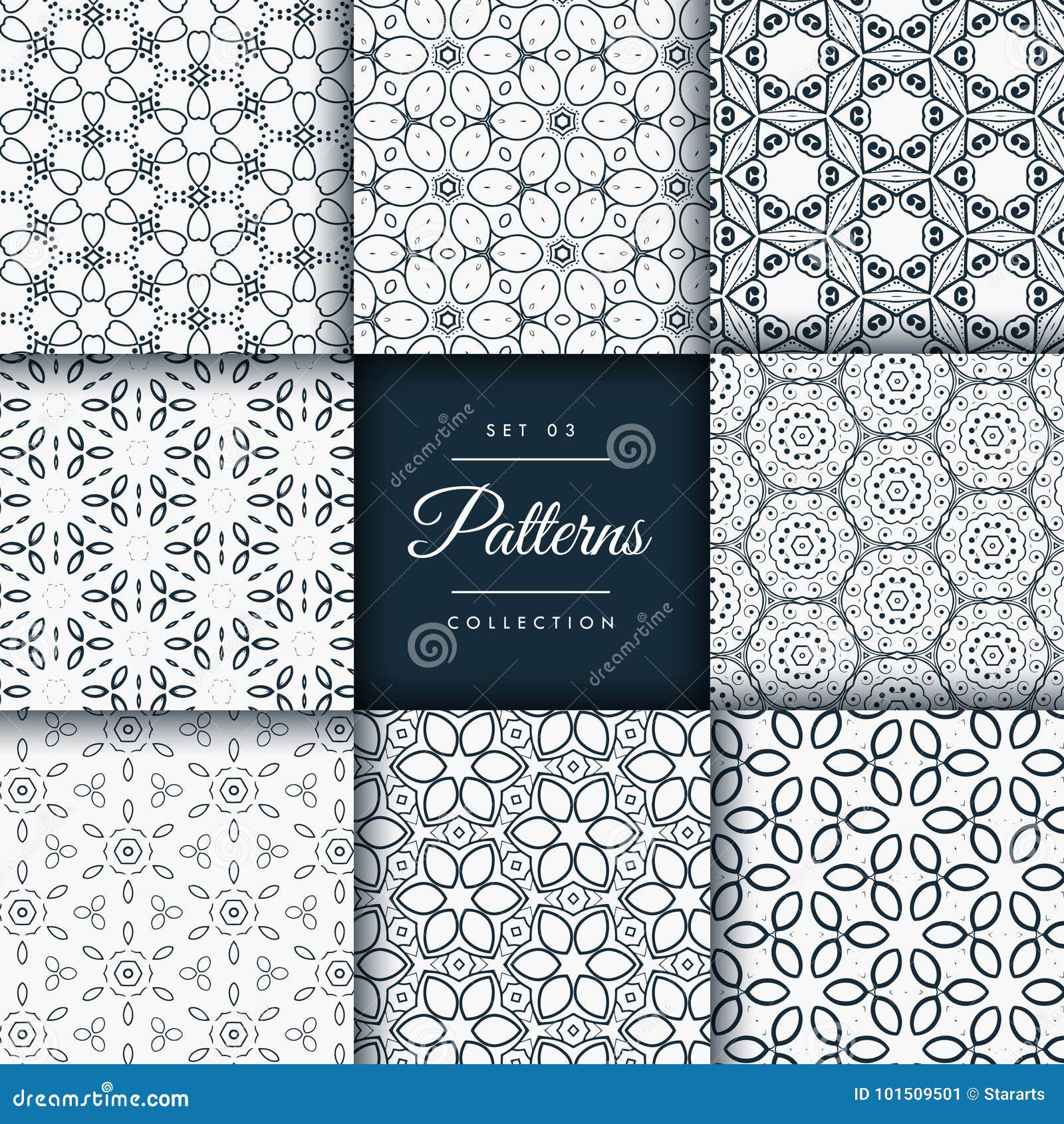 Floral and Flower Style Patterns Collection Pack Stock Vector ...