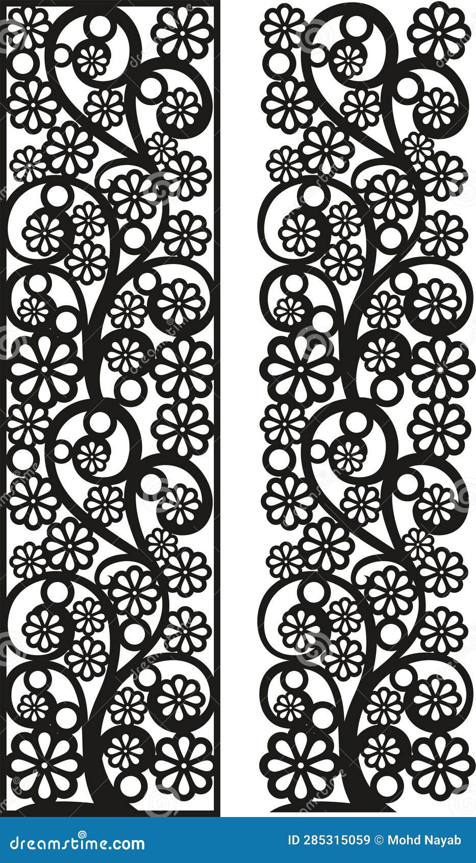 Floral Flowers Pattern Glass and Mdf Designs in CDR Vectors Stock ...