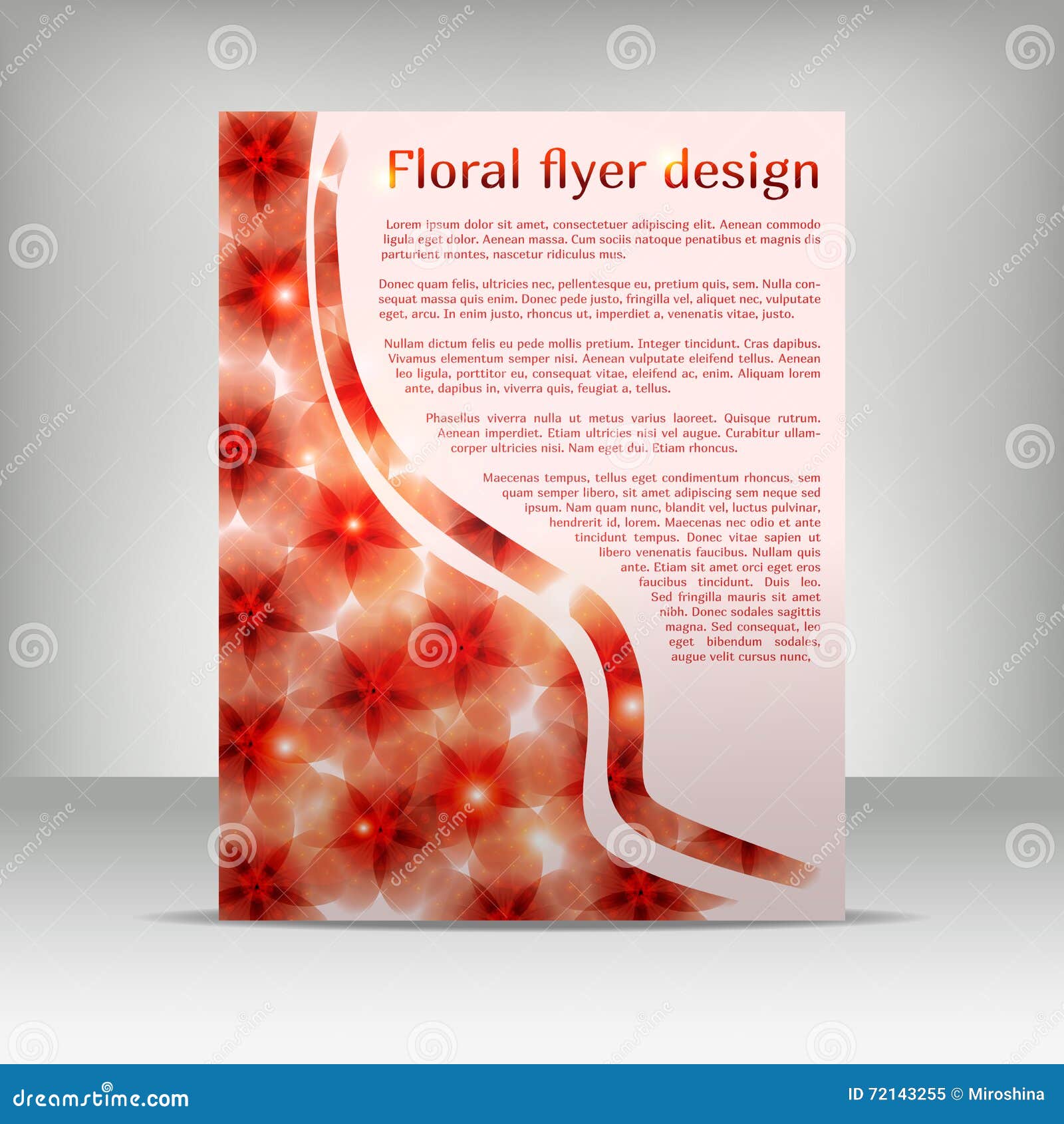 Floral flyer design stock vector. Illustration of bloom - 72143255