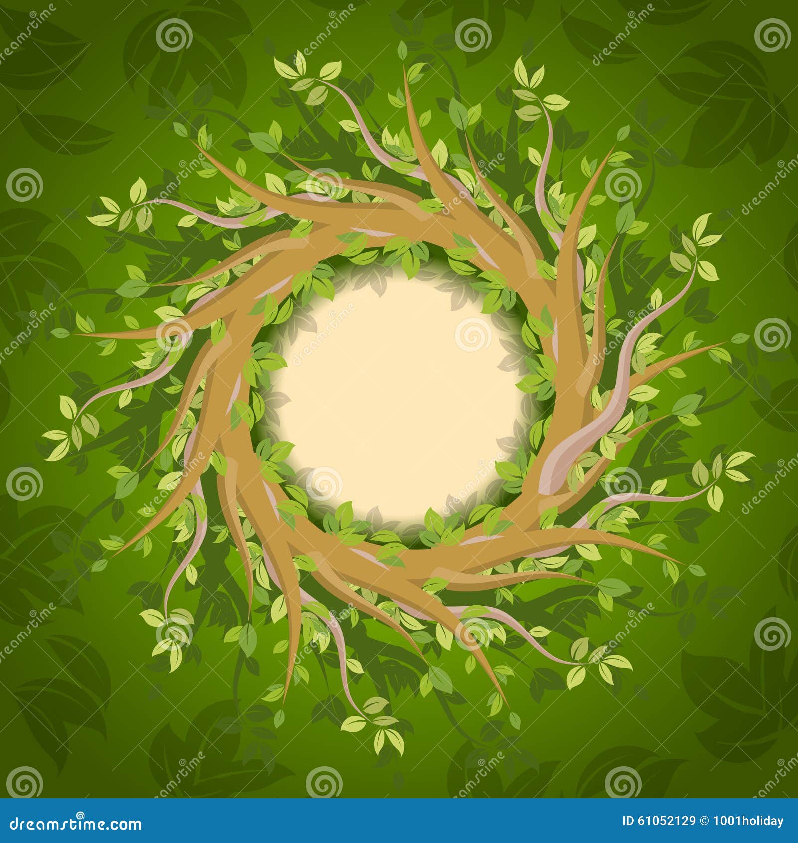 Floral forest frame stock vector. Illustration of branch - 61052129