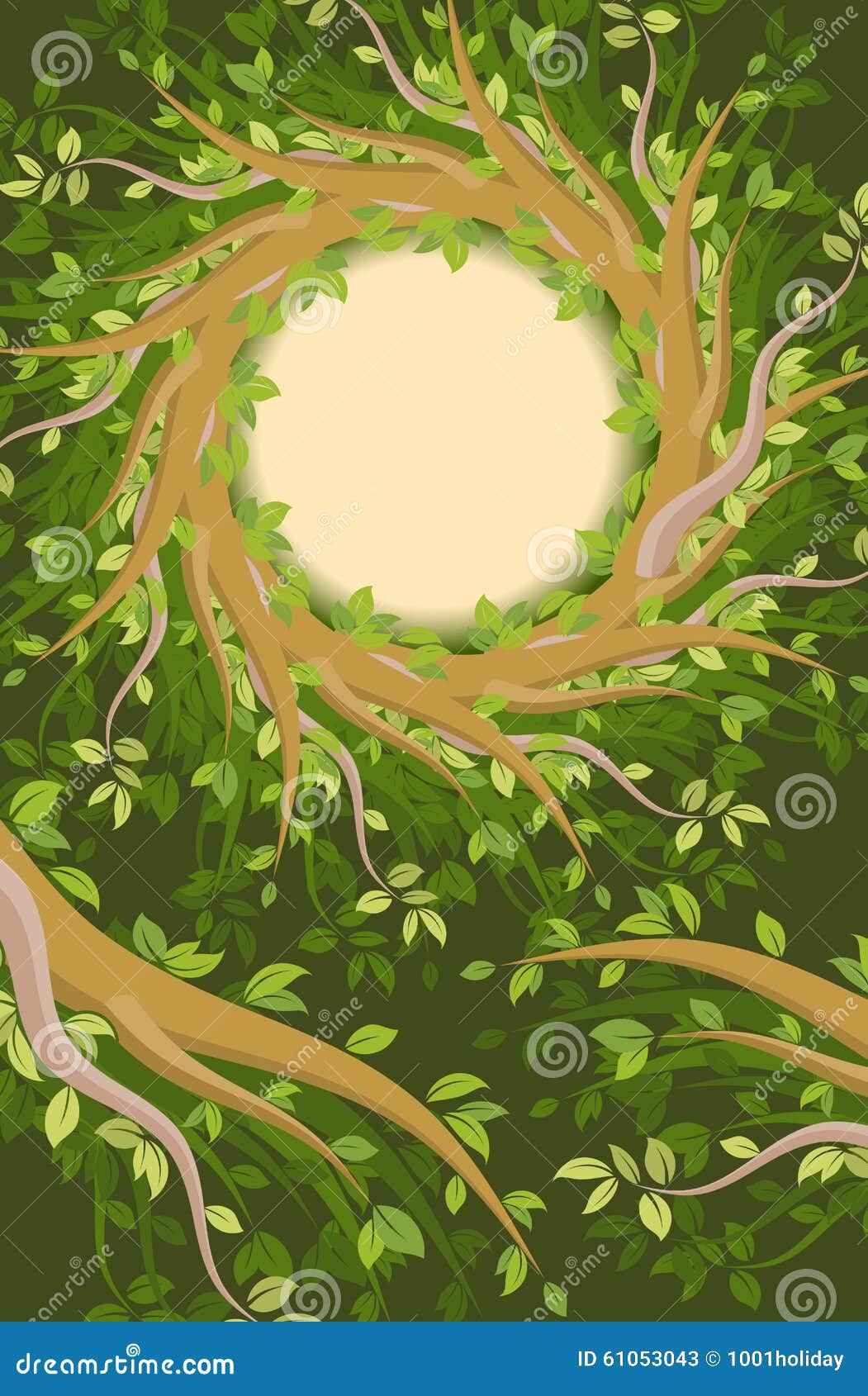 Floral forest frame stock vector. Illustration of ornate - 61053043