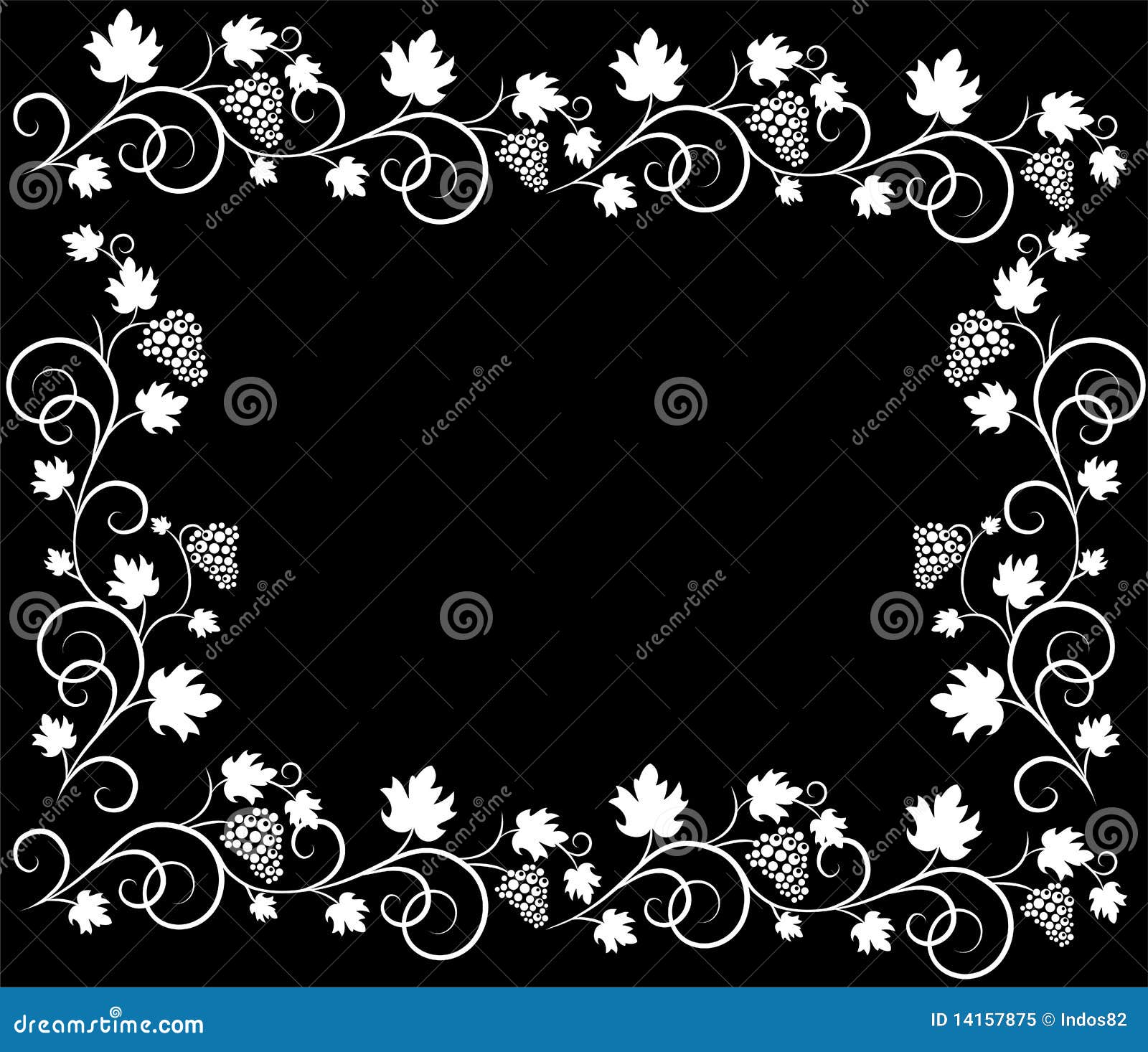 Floral frame stock vector. Illustration of grapes, scroll - 14157875