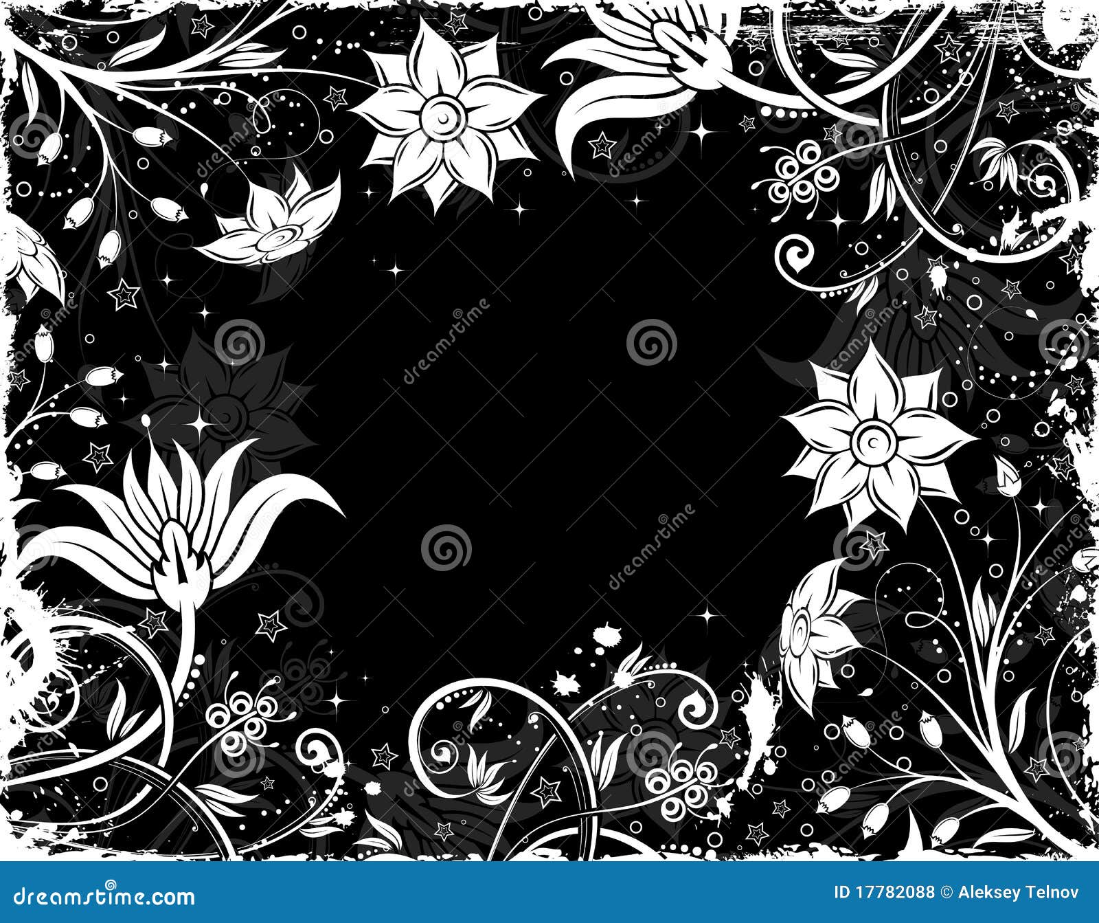 Floral frame stock vector. Illustration of flowing, background - 17782088