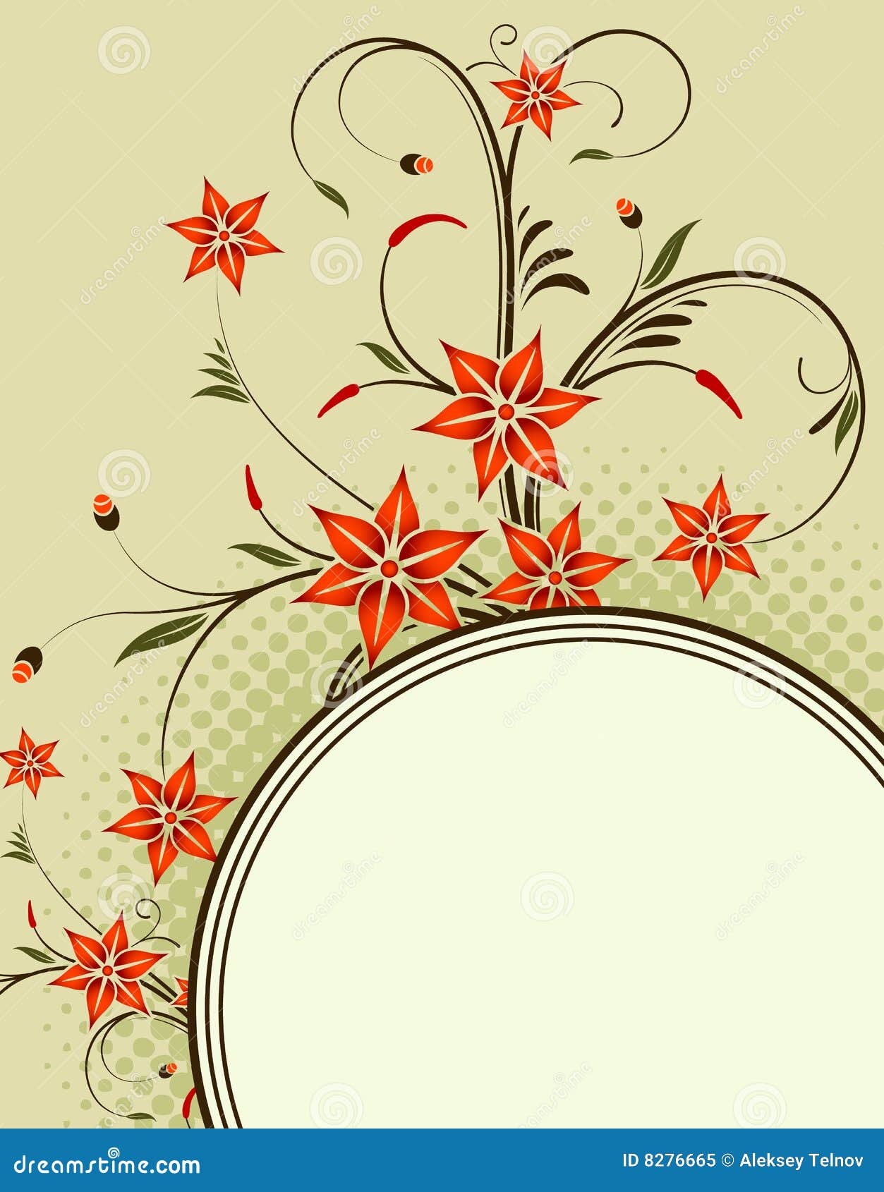 Floral frame stock vector. Illustration of curl, branch - 8276665