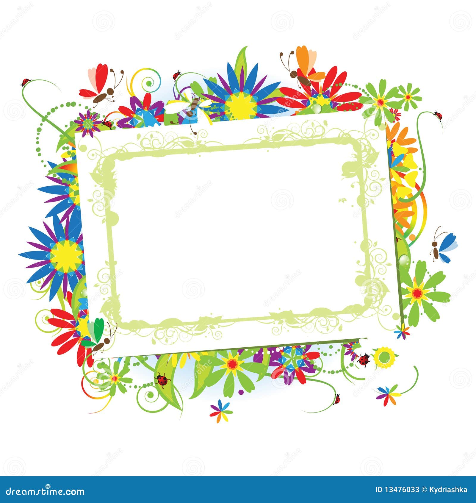 Floral Frame Beautiful with Place for Your Text Stock Vector ...