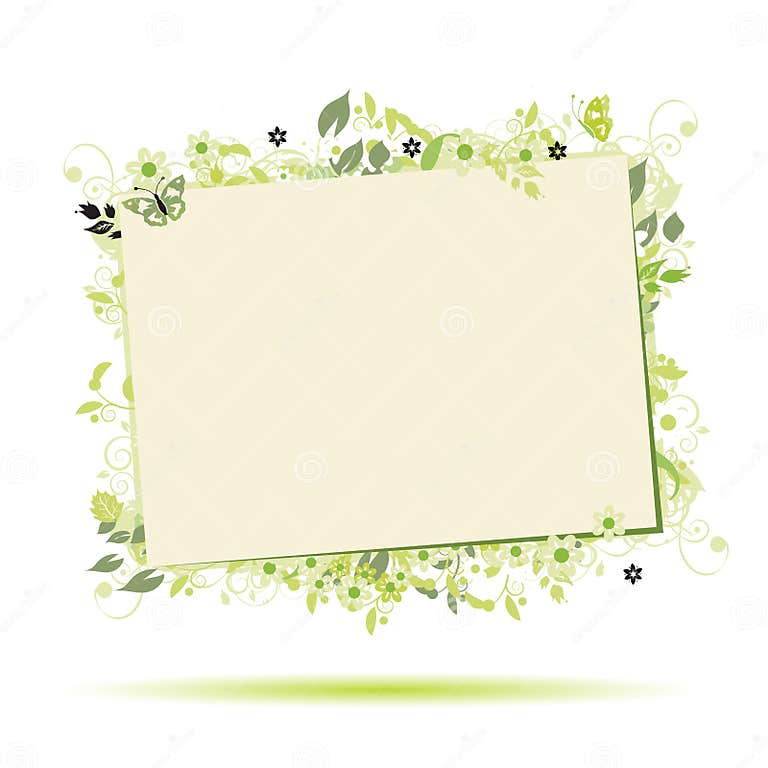 Floral Frame Beautiful with Place for Your Text Stock Vector ...