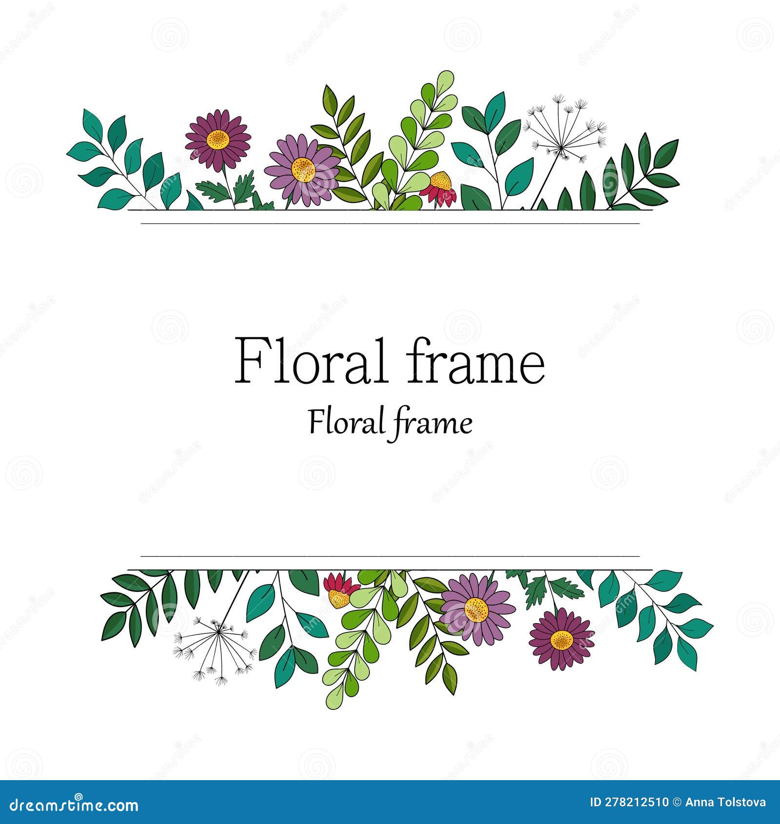 Floral frame and border stock illustration. Illustration of border ...