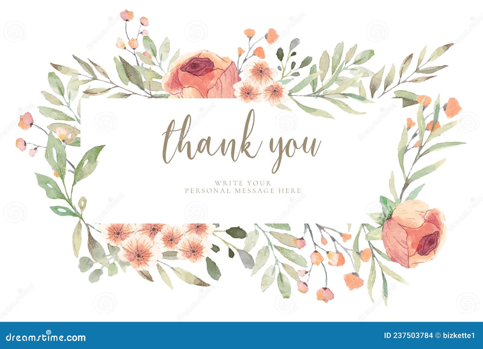 Floral Frame Card Vector Illustration Stock Vector - Illustration of ...