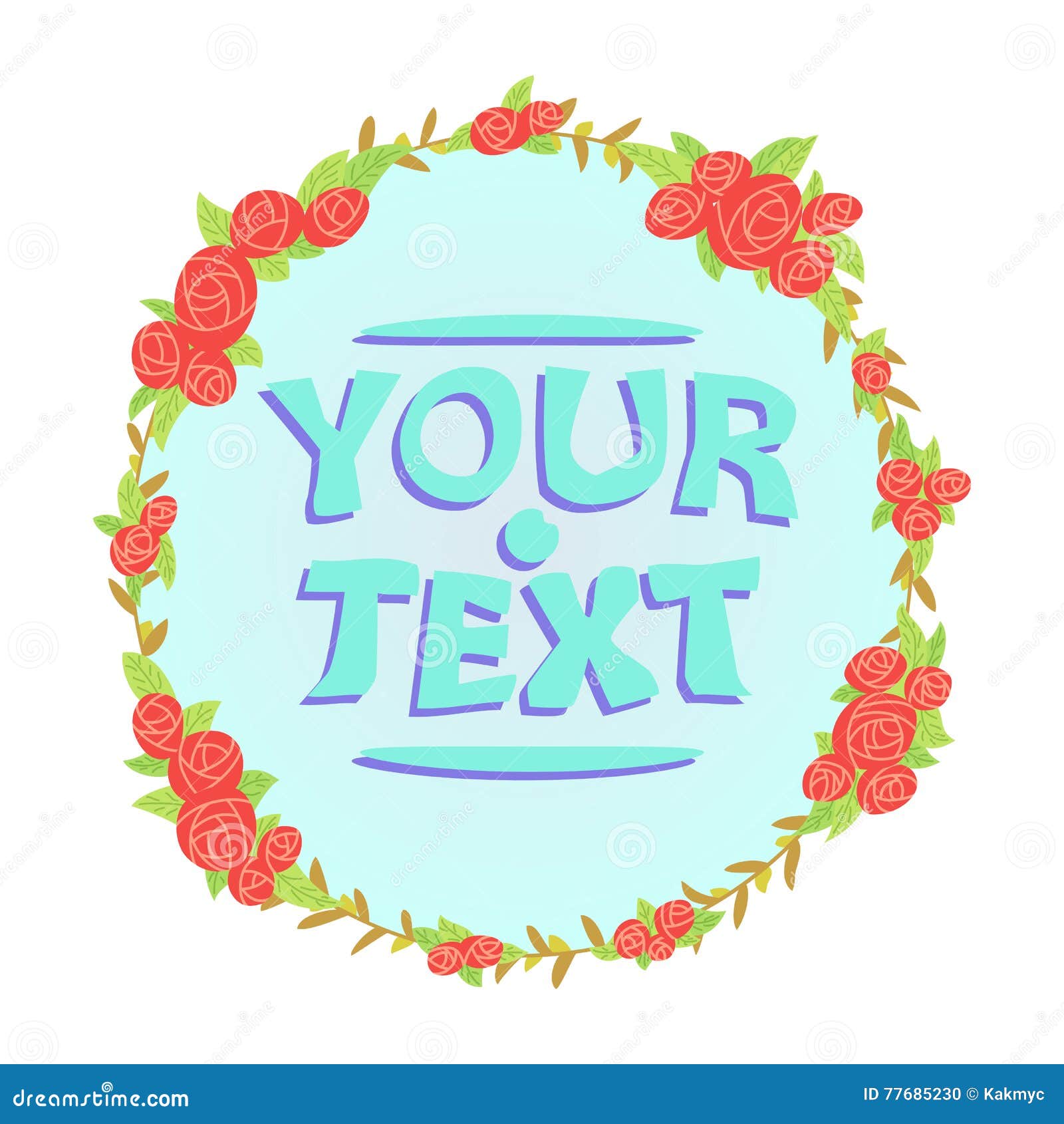 Floral frame cartoon stock vector. Illustration of blossom - 77685230