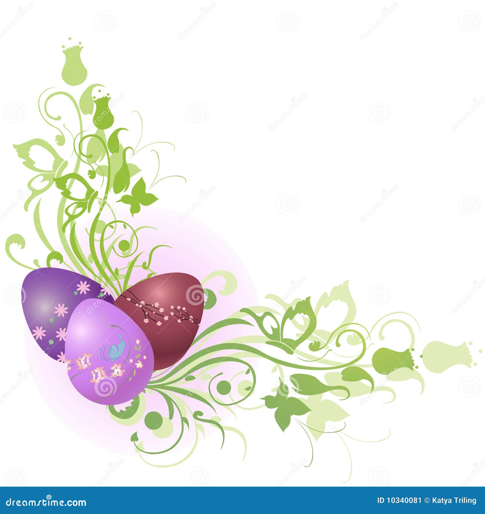 Floral Frame Decorated with Easter Eggs Stock Vector - Illustration of ...