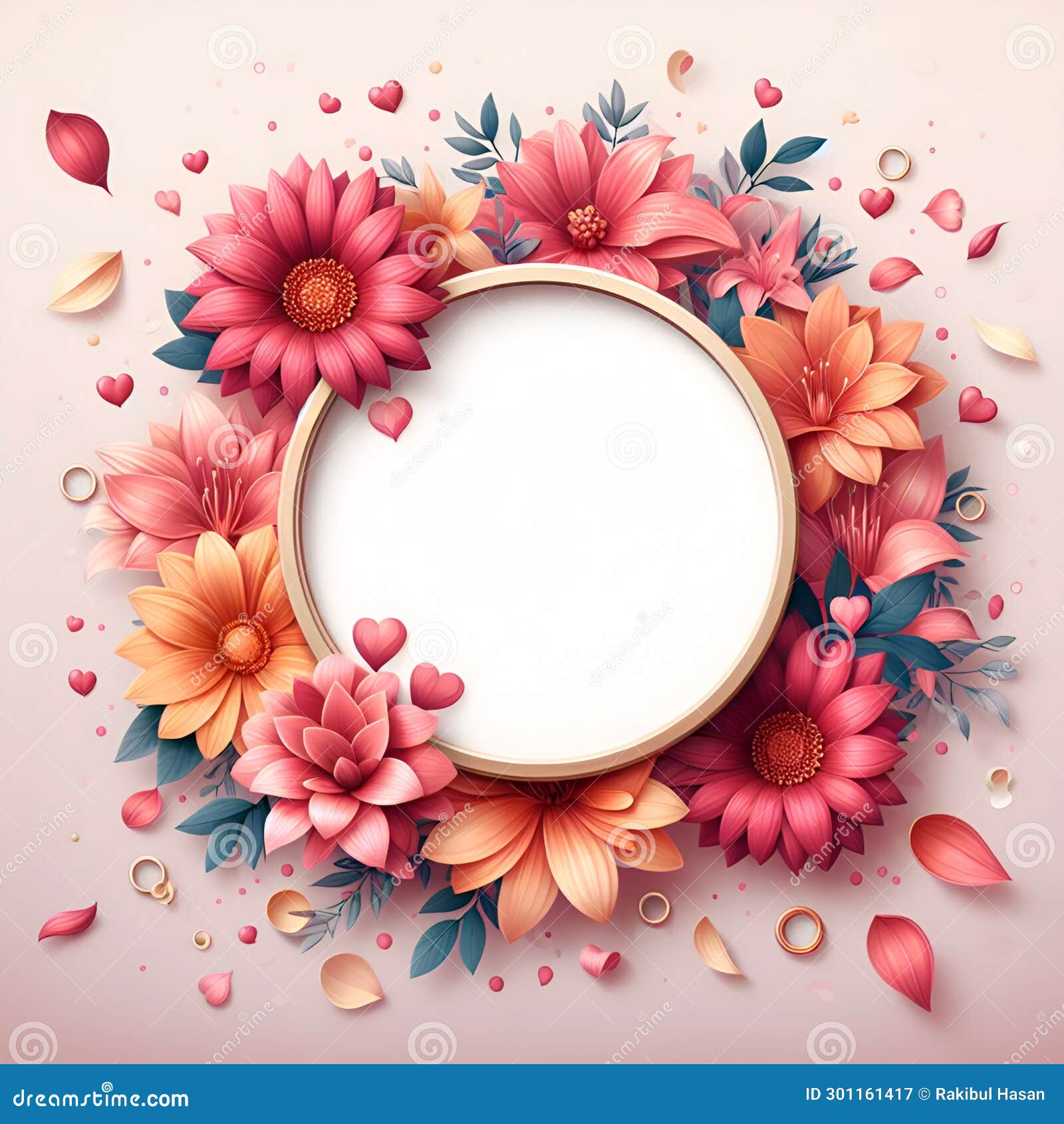 A floral frame design. stock illustration. Illustration of pink - 301161417