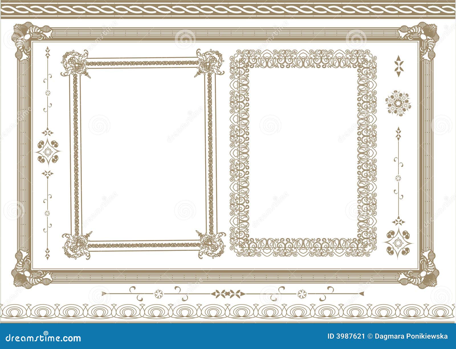 Floral frame elements stock vector. Illustration of fairy - 3987621