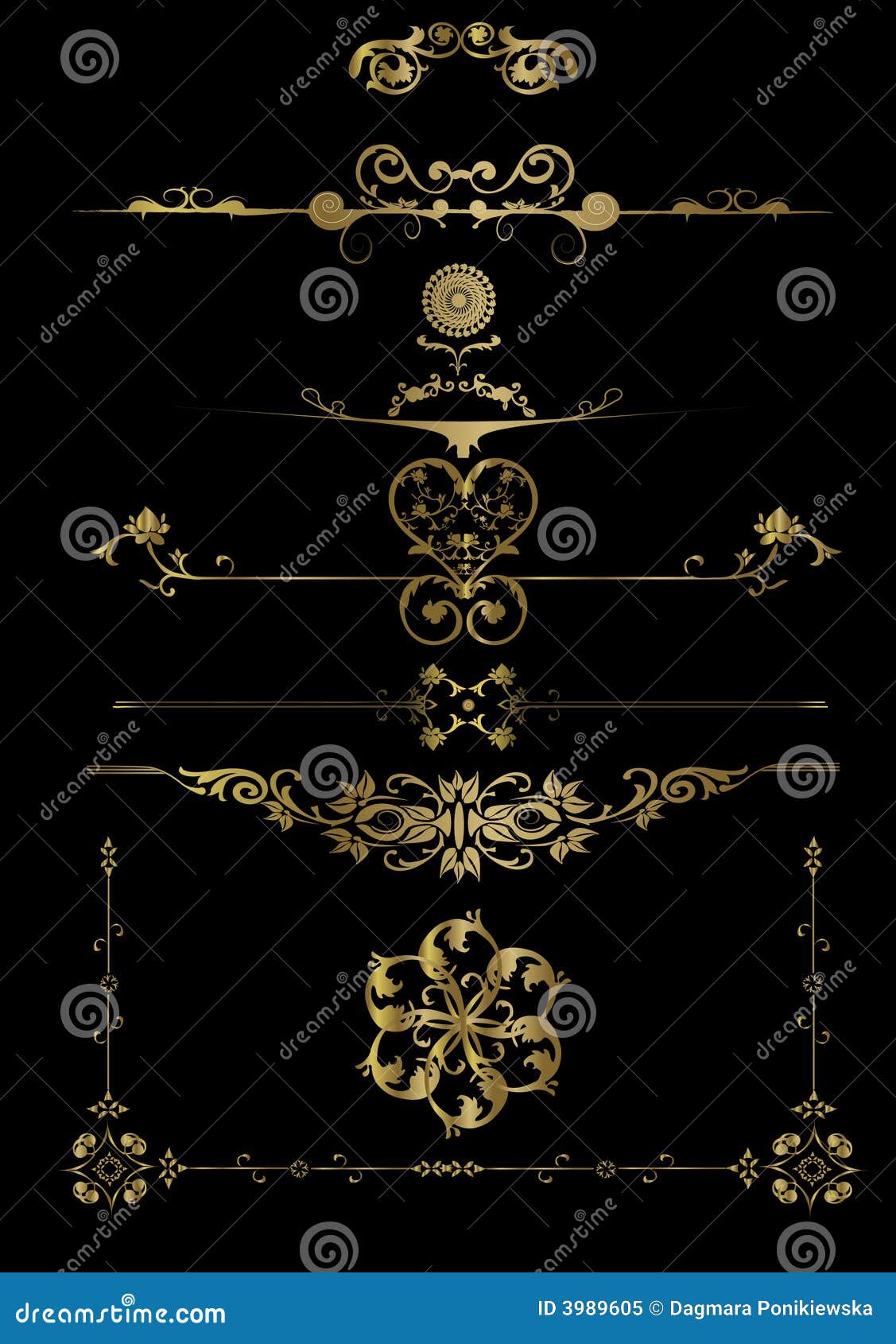 Floral frame elements stock vector. Illustration of abstract - 3989605