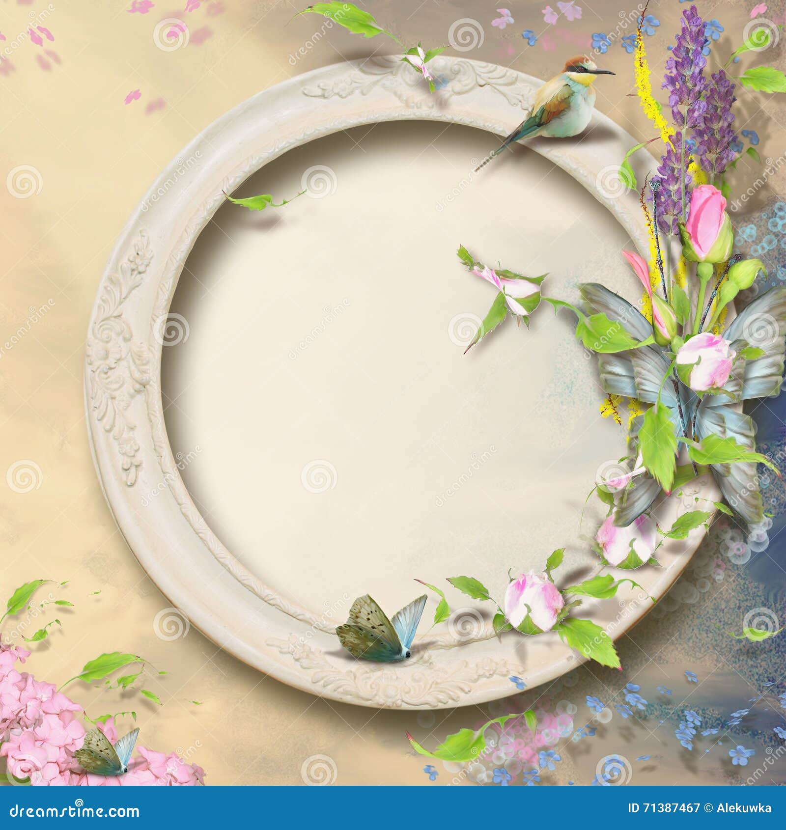 Floral Frame with Empty Space for Writing Stock Illustration ...