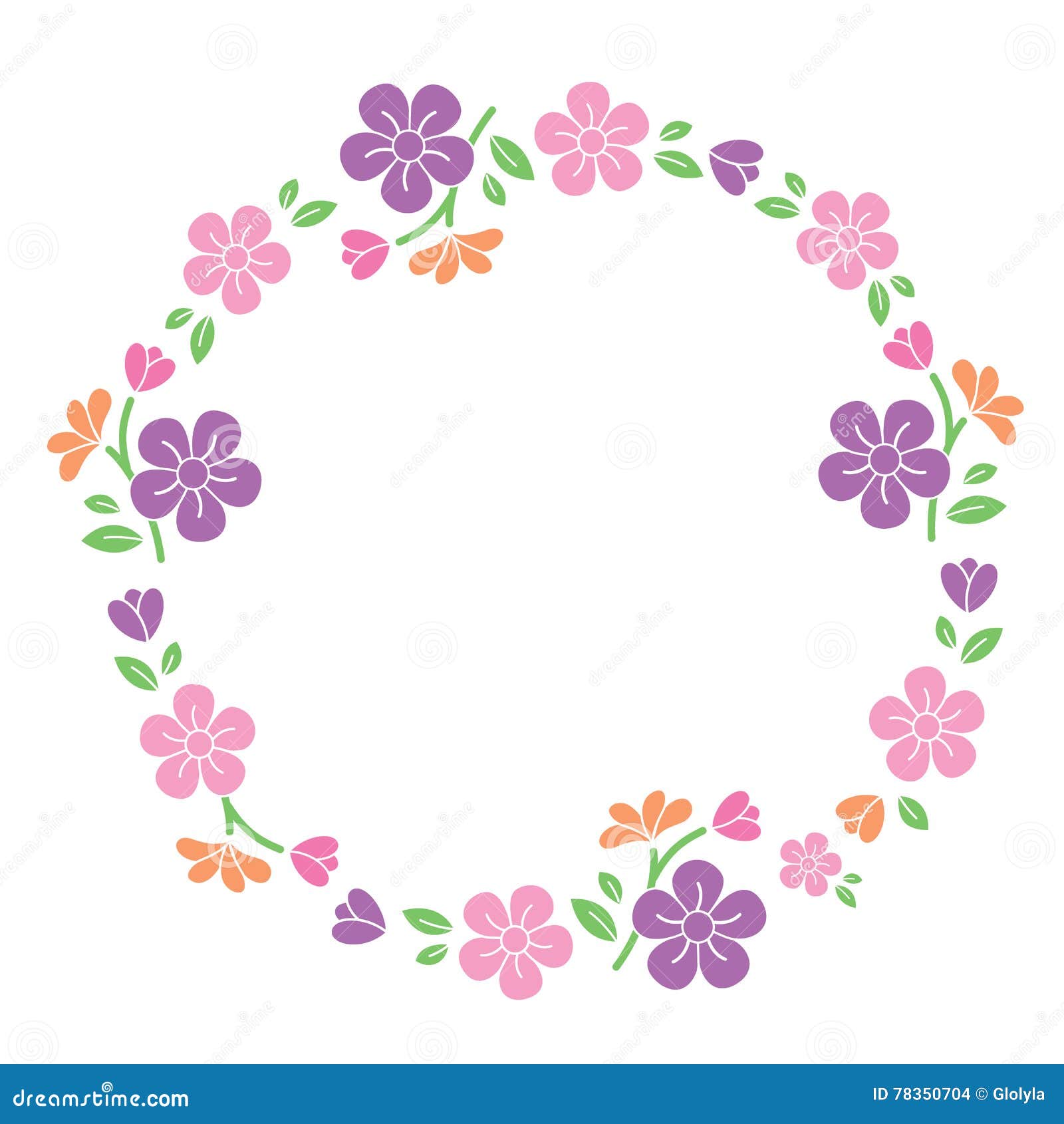 Floral frame. stock vector. Illustration of flora, garden - 78350704