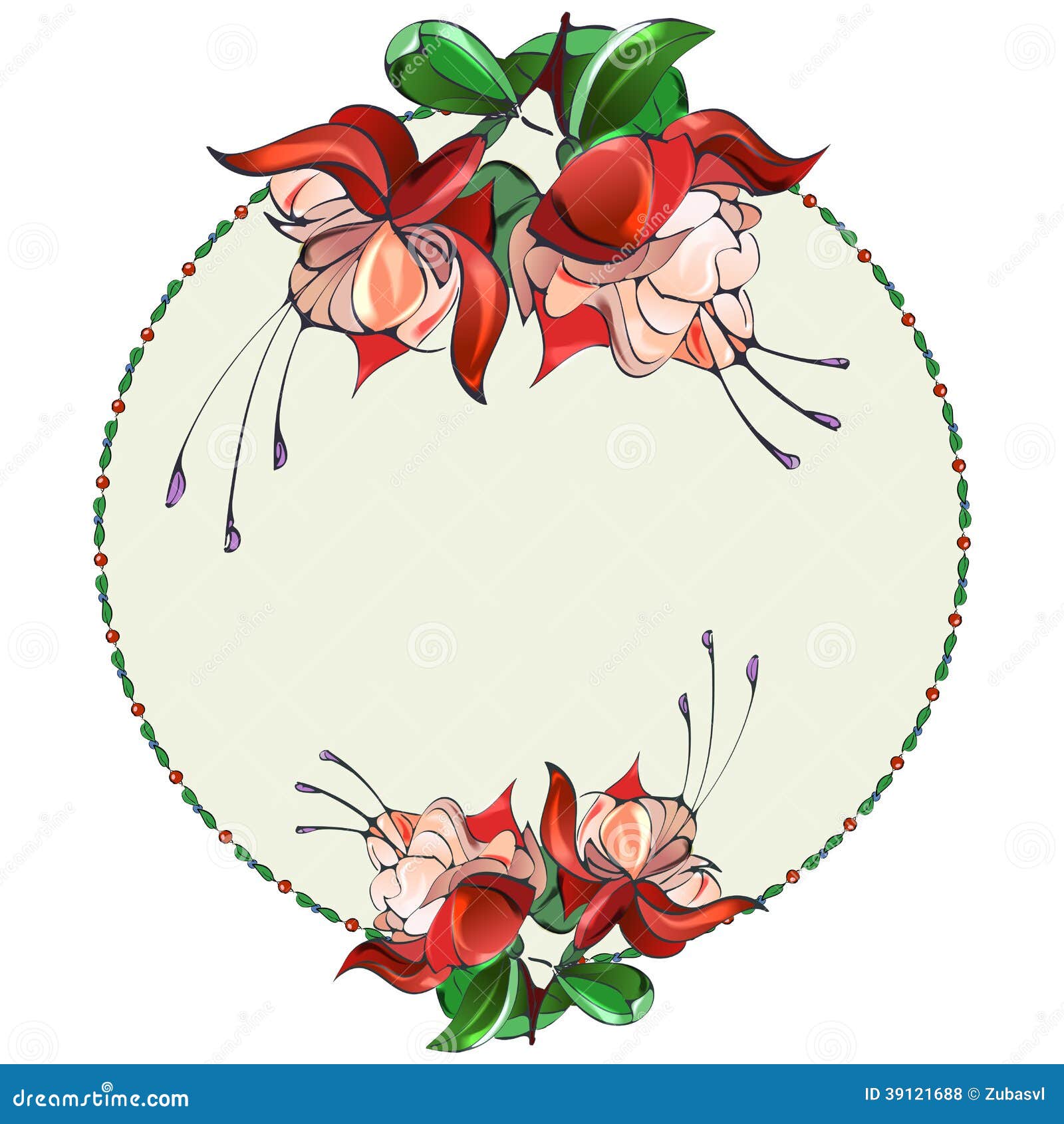 Floral frame, fuchsia stock vector. Illustration of white - 39121688