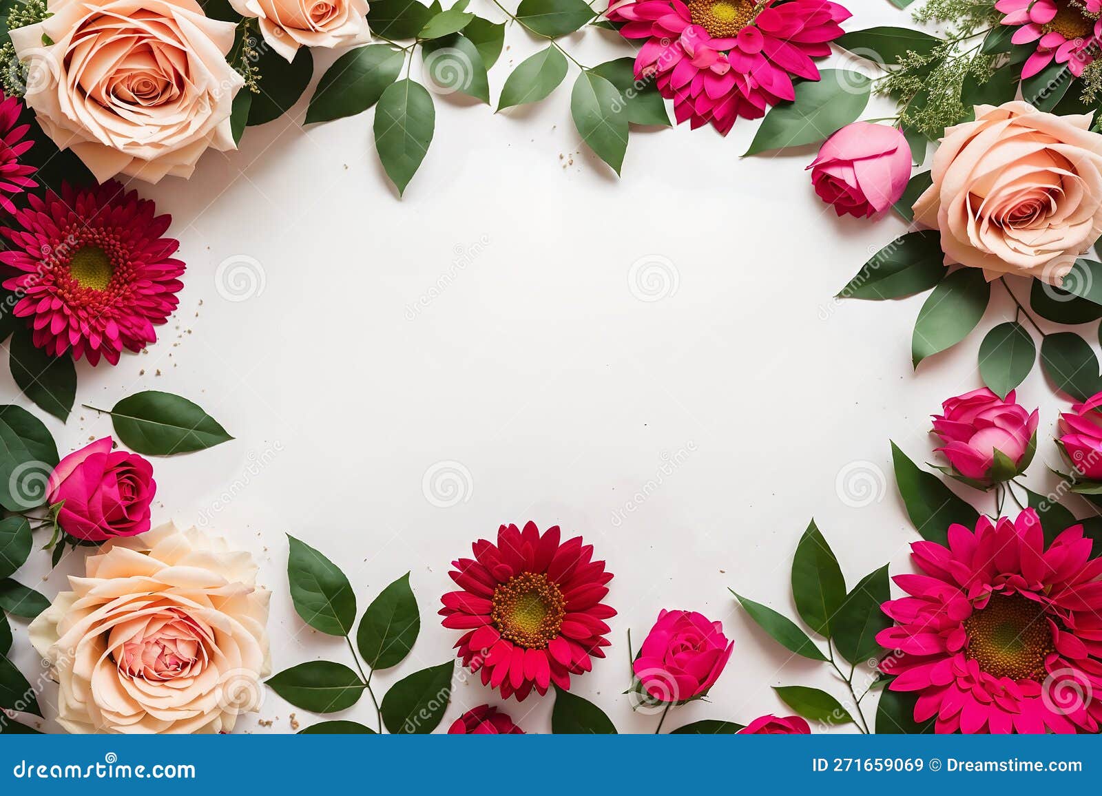 Floral Frame. Generated by AI. Stock Image - Image of nature, bouquet ...