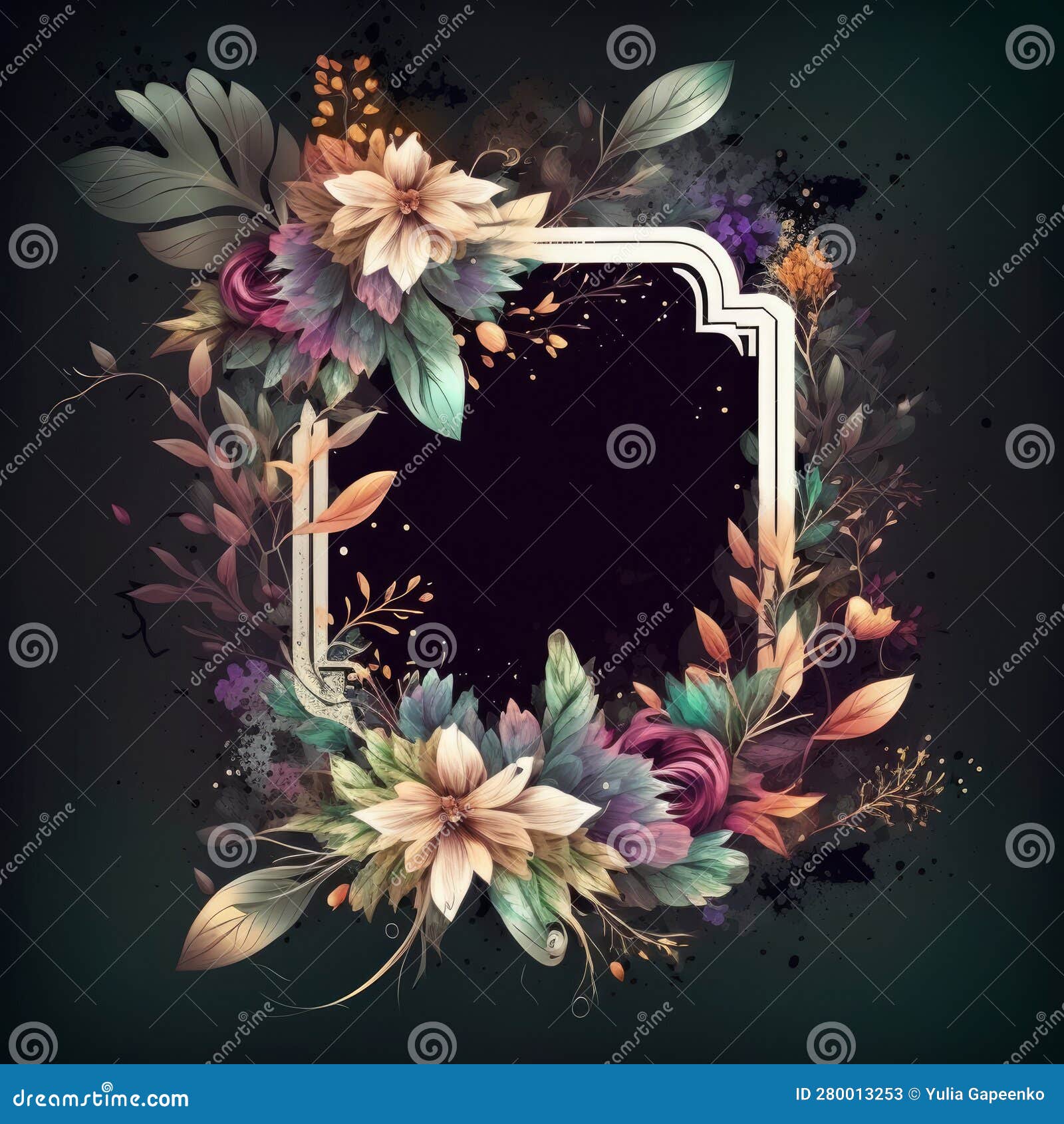 Floral Frame. Illustration AI Generative Stock Illustration ...