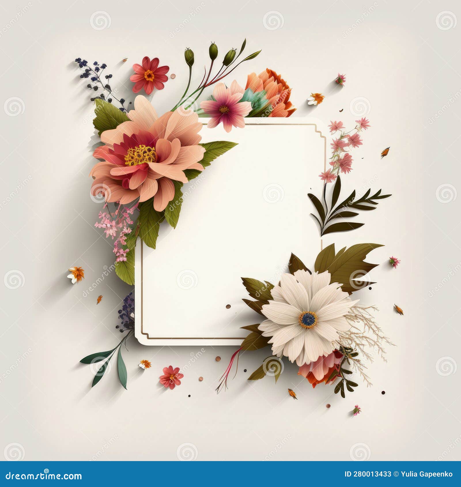 Floral Frame. Illustration AI Generative Stock Illustration ...