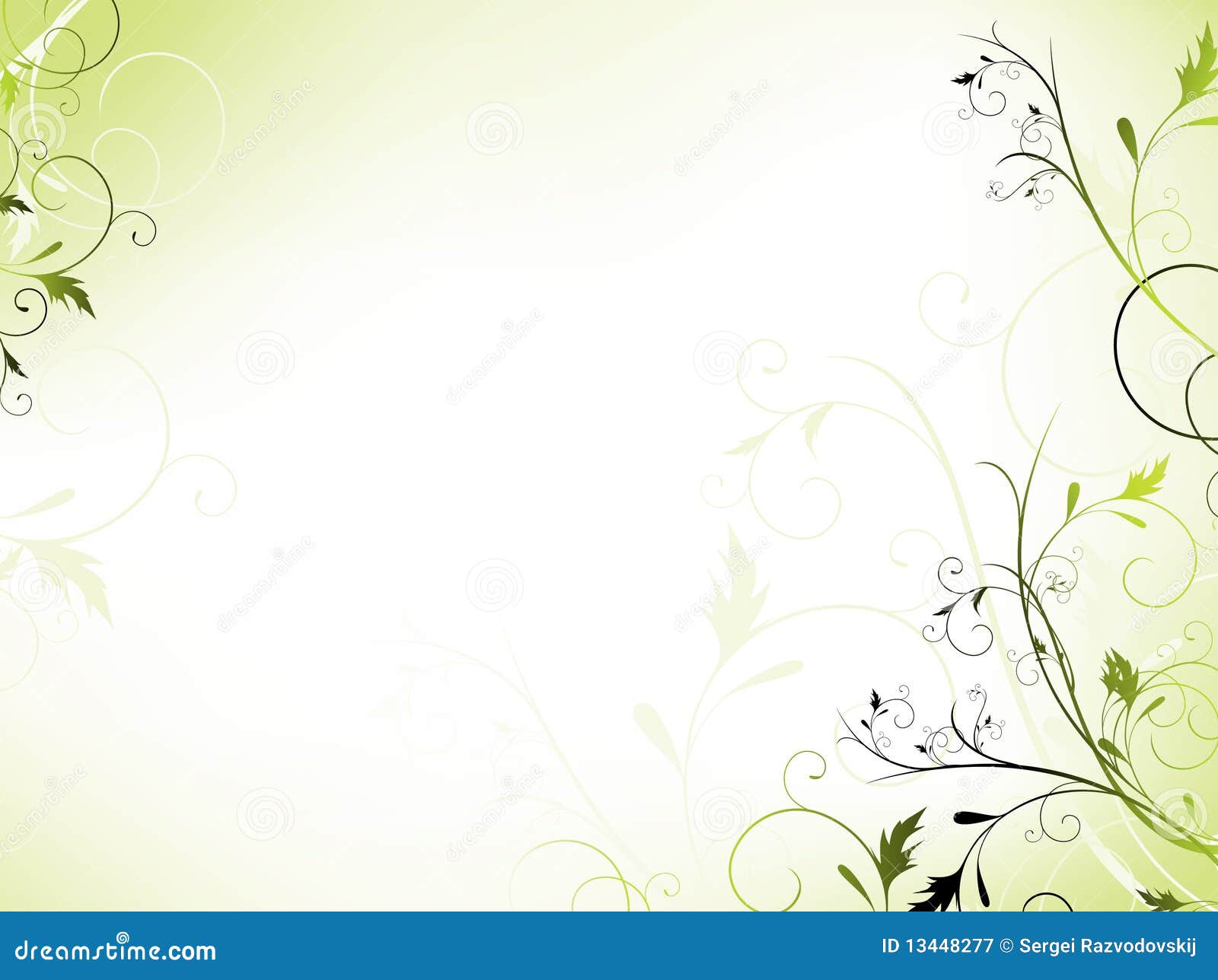 Floral Frame in Light Green Stock Vector - Illustration of spring ...