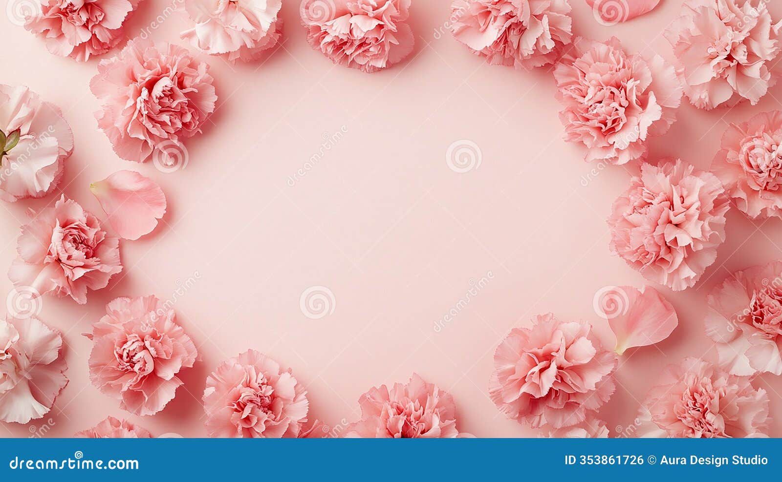 A Floral Frame Made of Delicate Pink Carnation Arrangement Stock Photo ...