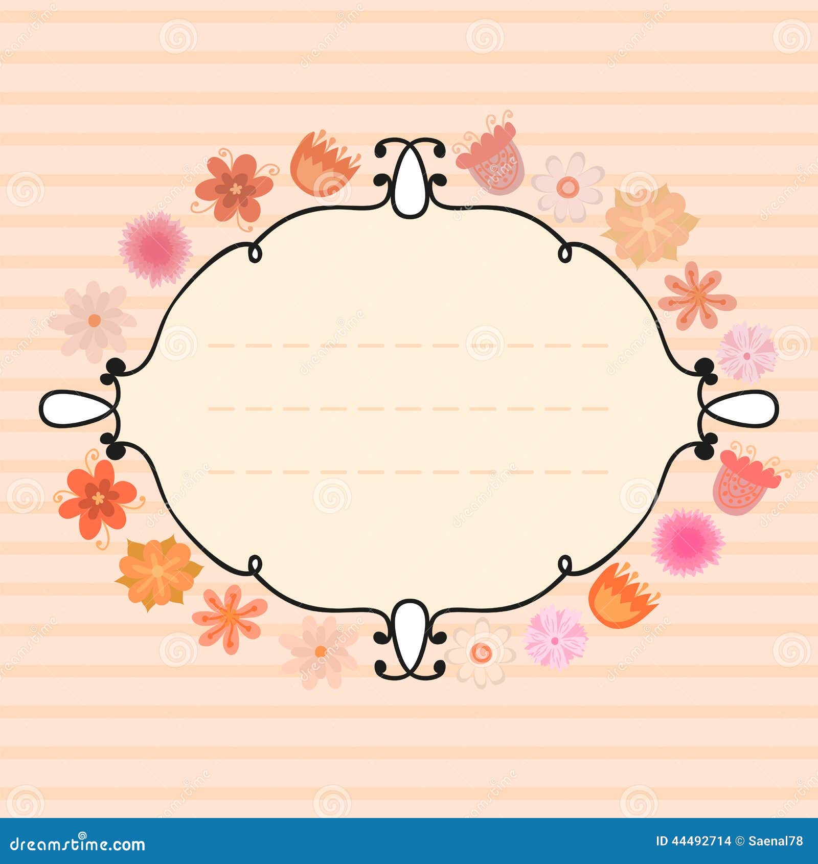 Floral Frame. Perfect for Invitations or Announcements Stock Vector ...