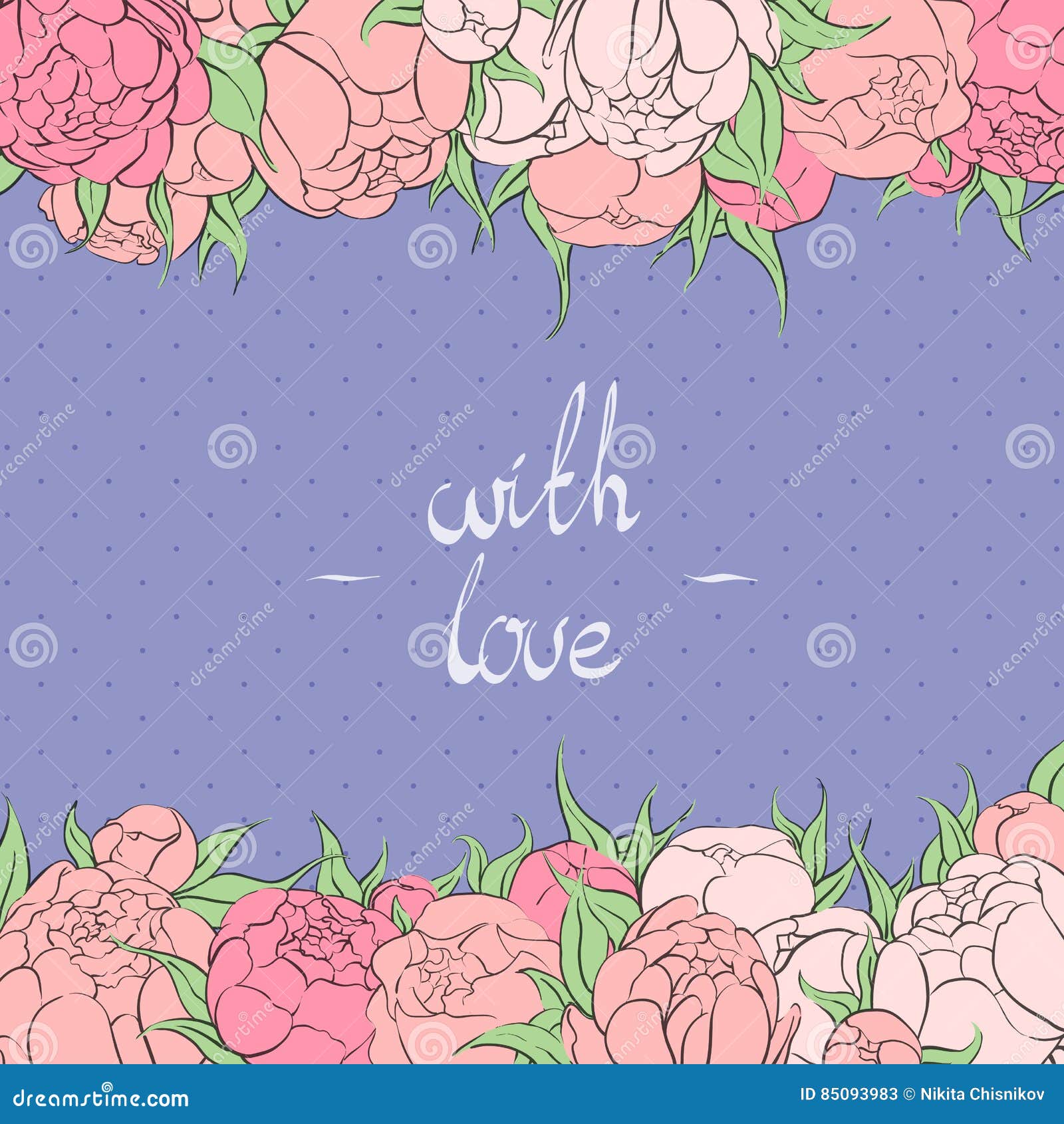 Floral frame postcard stock vector. Illustration of postcard - 85093983