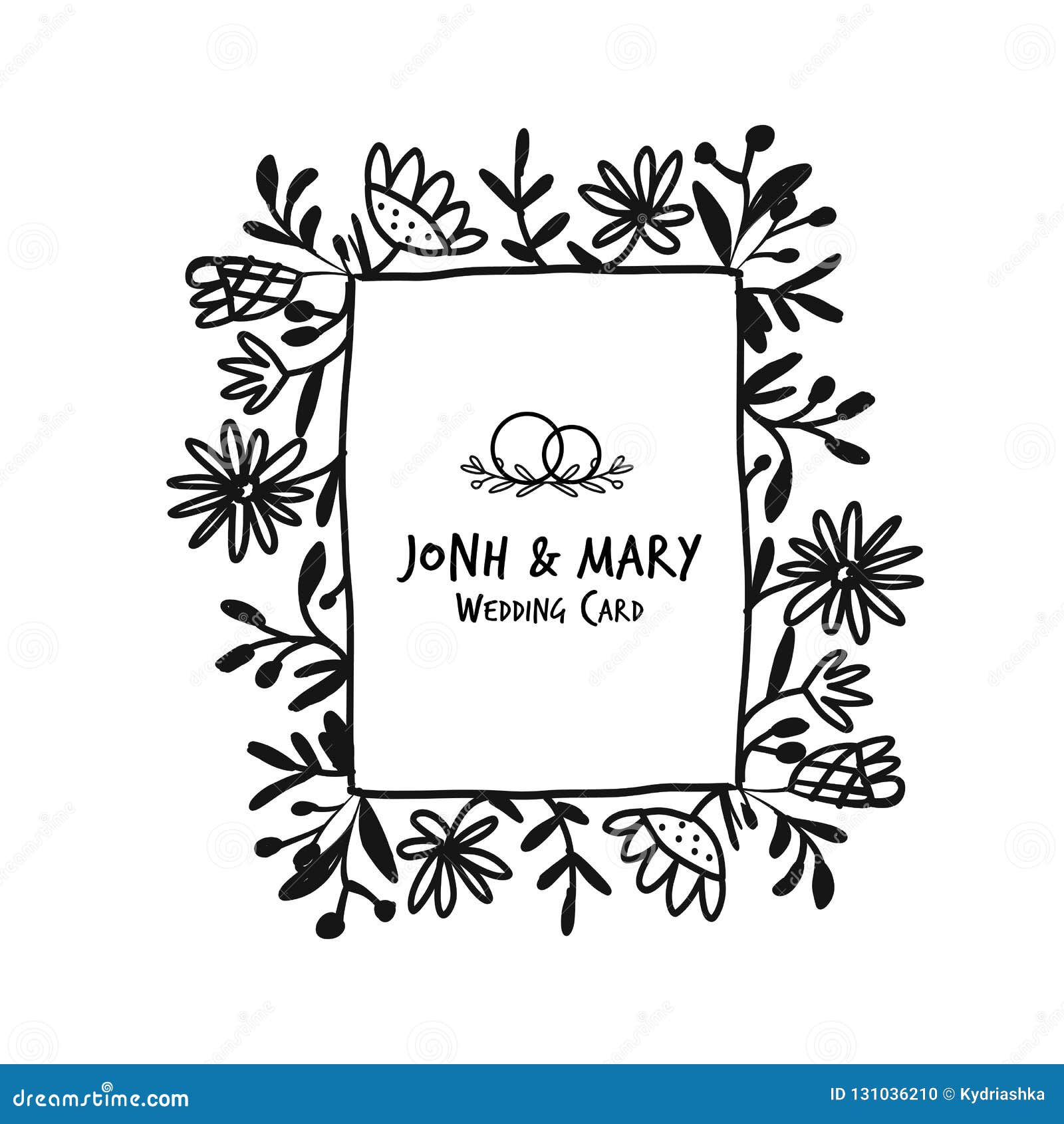 Floral Frame, Sketch for Your Design Stock Vector - Illustration of ...