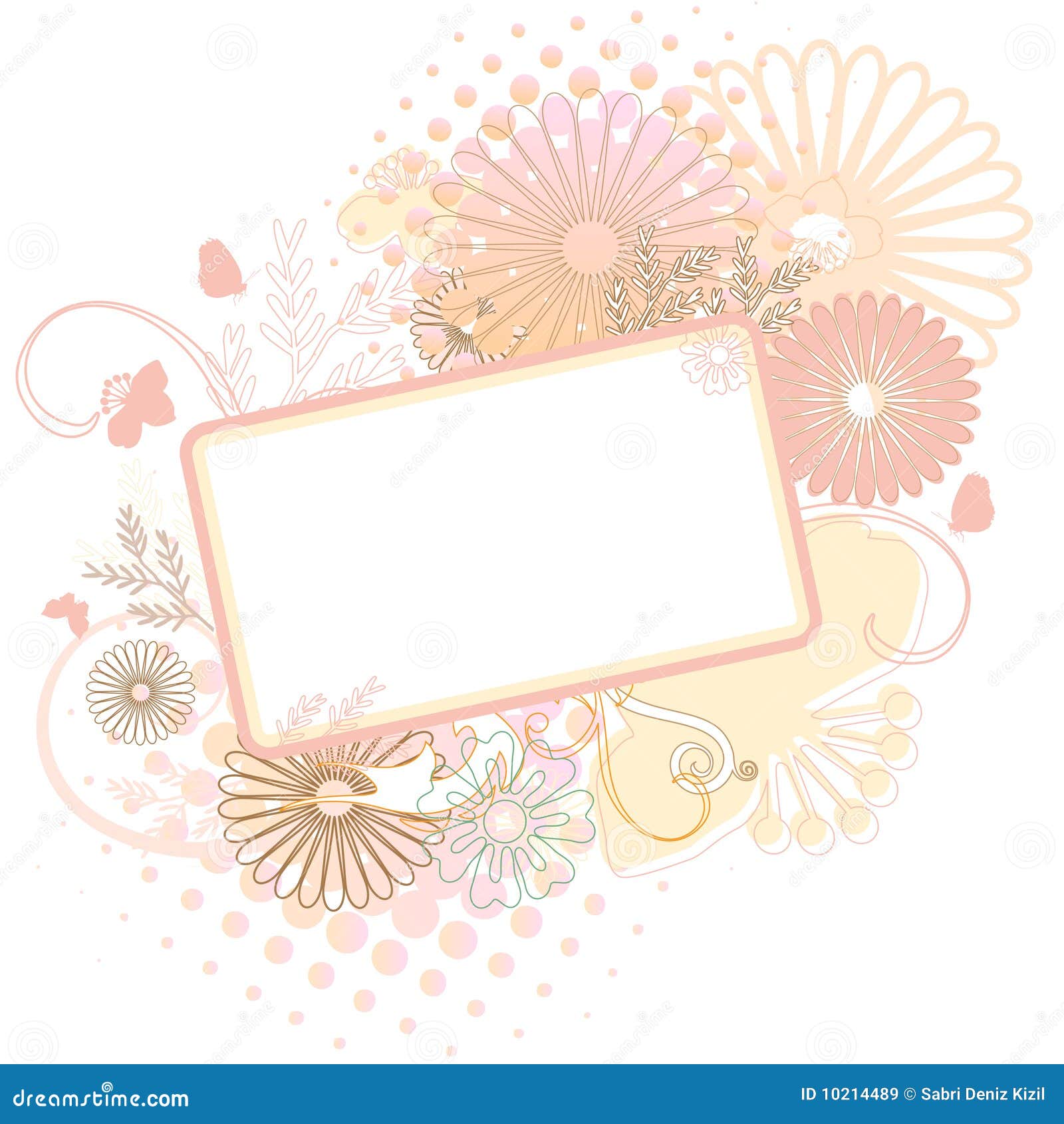 Floral frame soft colors stock vector. Illustration of placard - 10214489