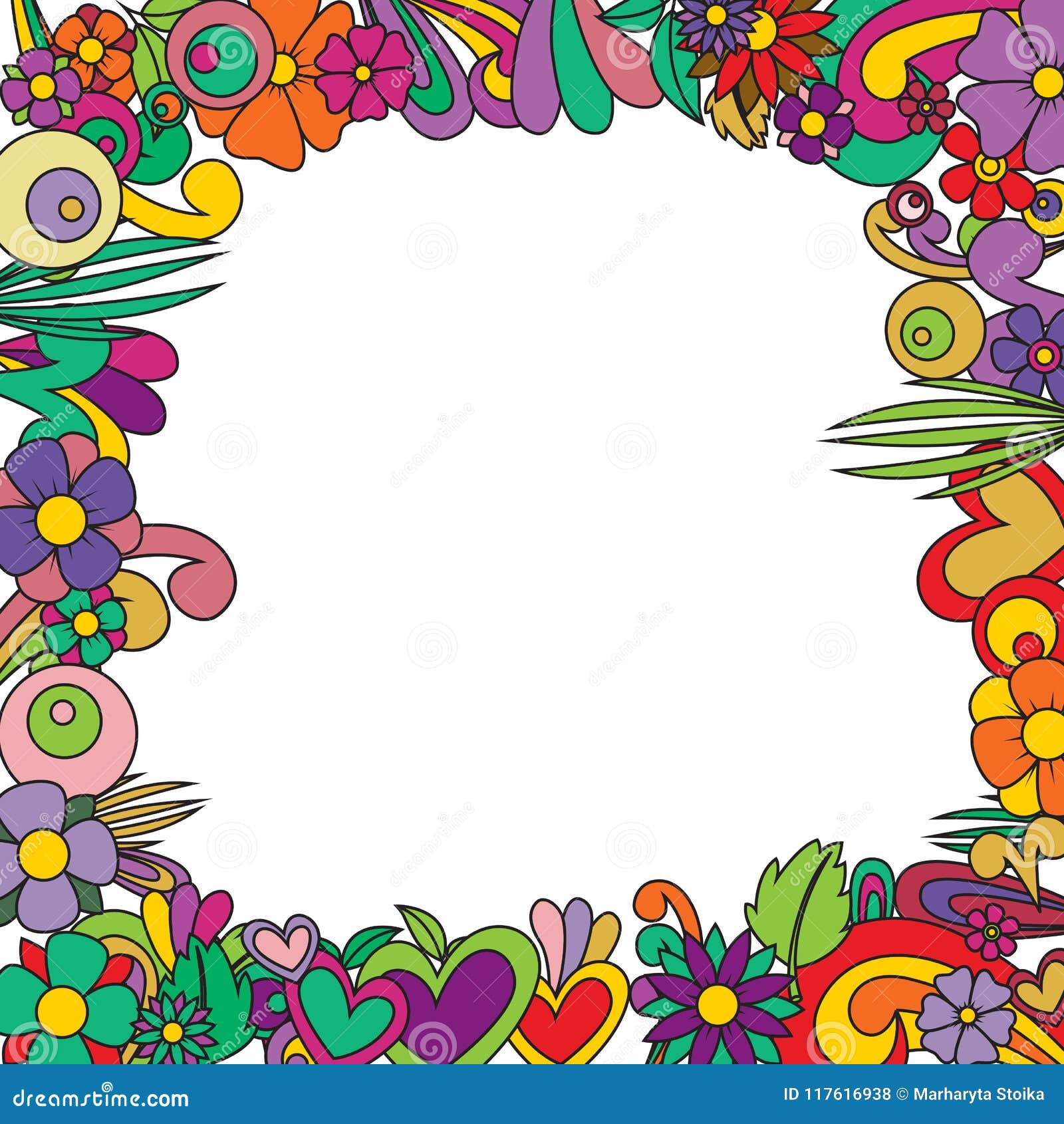 Doodle Framework With Curved Borders Vector | CartoonDealer.com #102748026