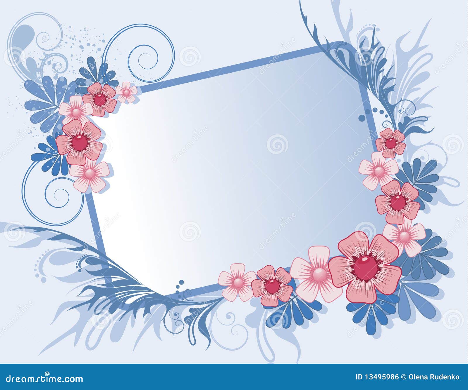 Floral frame for text stock vector. Illustration of swirl - 13495986