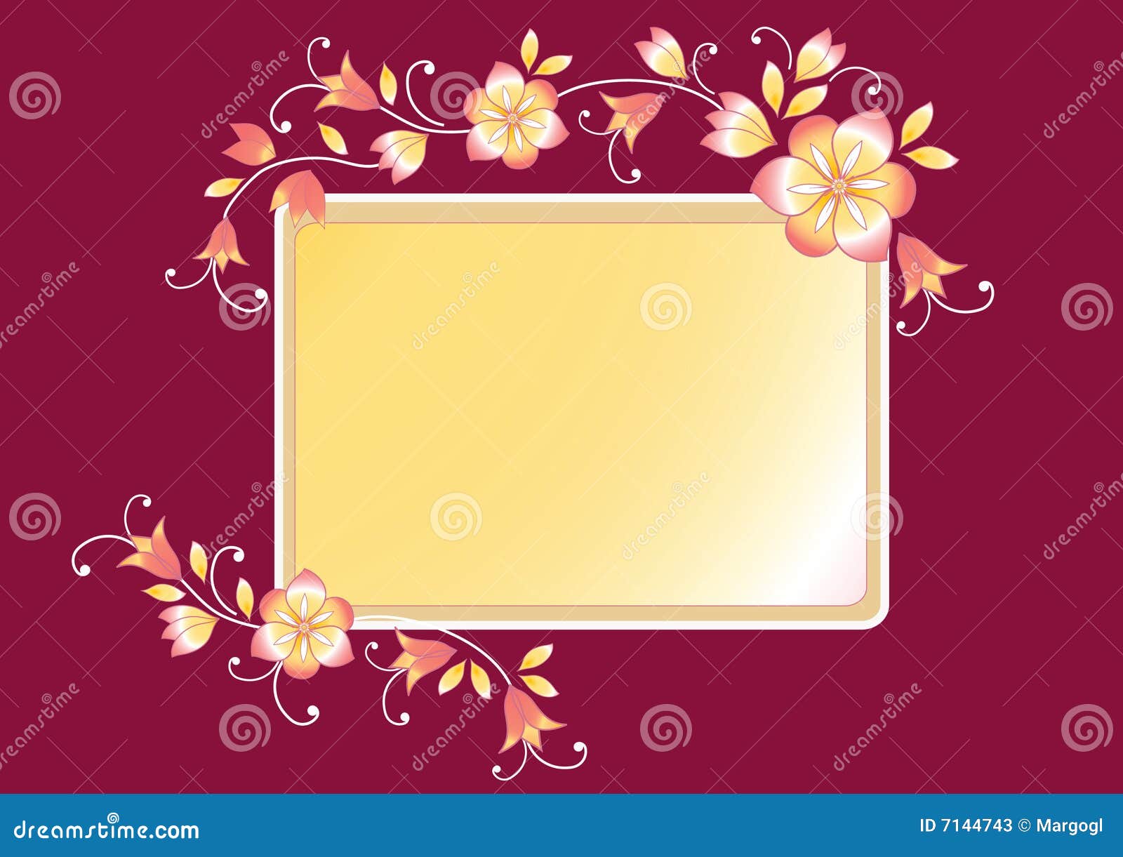 Floral frame for text stock vector. Illustration of swirl - 7144743