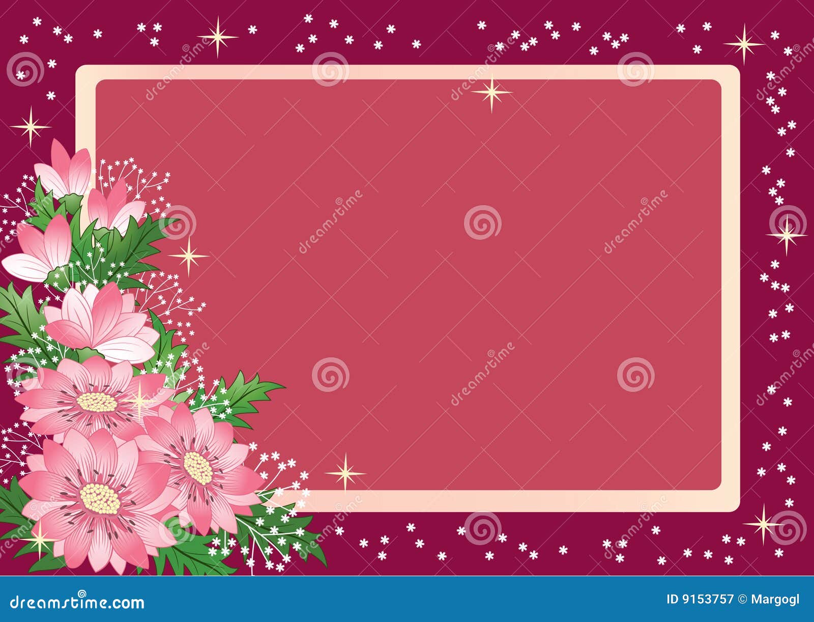 Floral frame for text stock vector. Illustration of leaves - 9153757