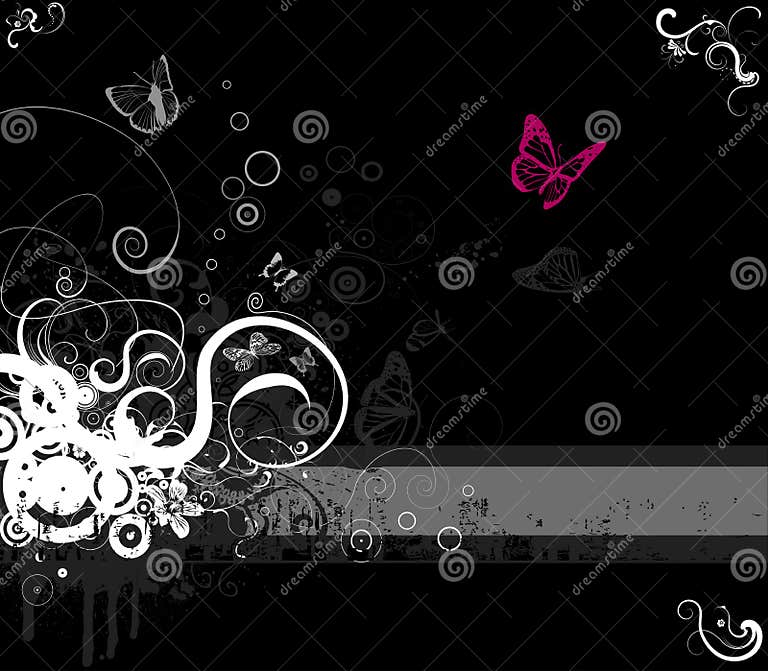 Floral Frame Vector-emo Style Stock Vector - Illustration of grunge ...
