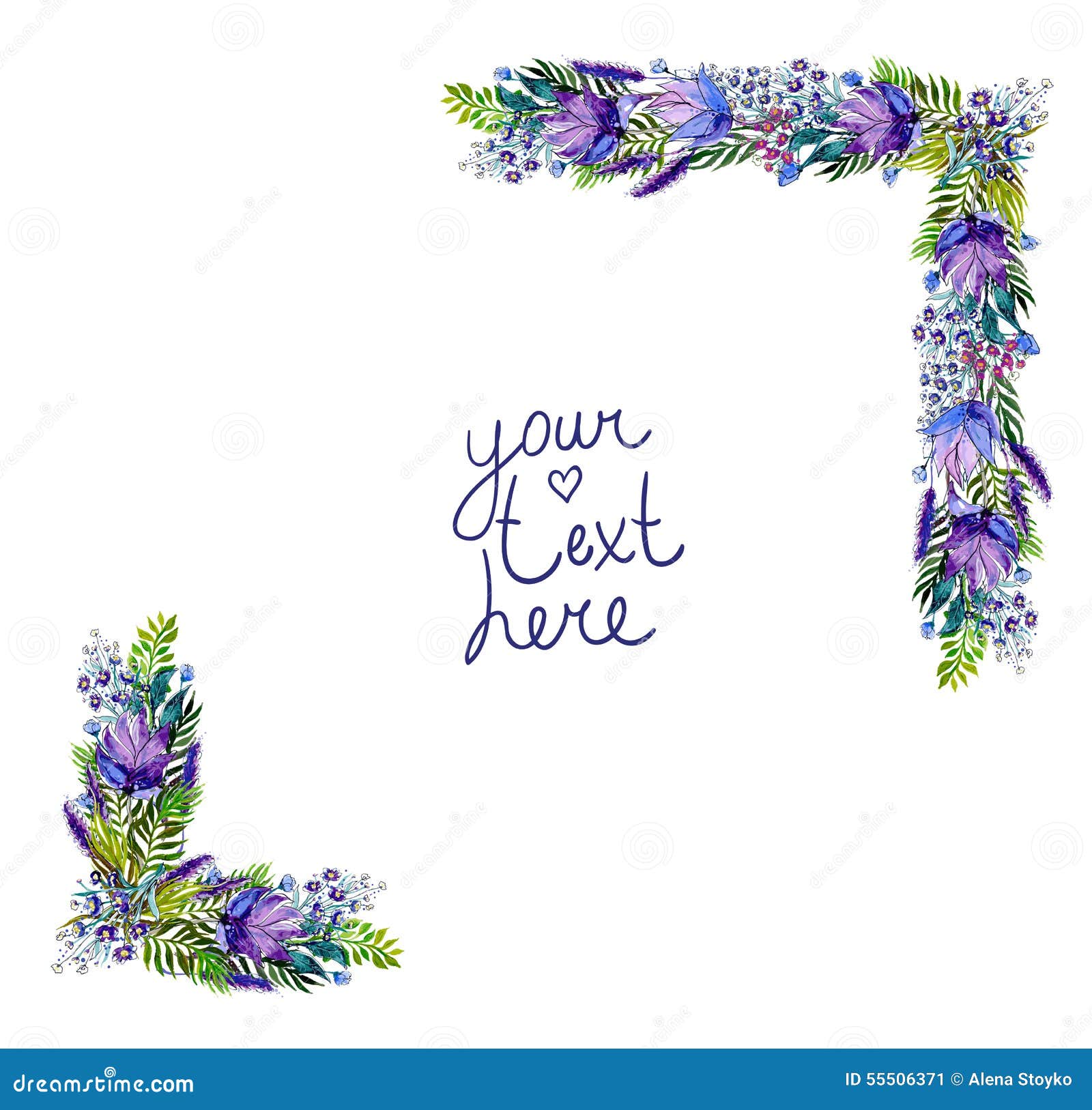 Floral Frame with Wildflowers Stock Vector - Illustration of beauty ...