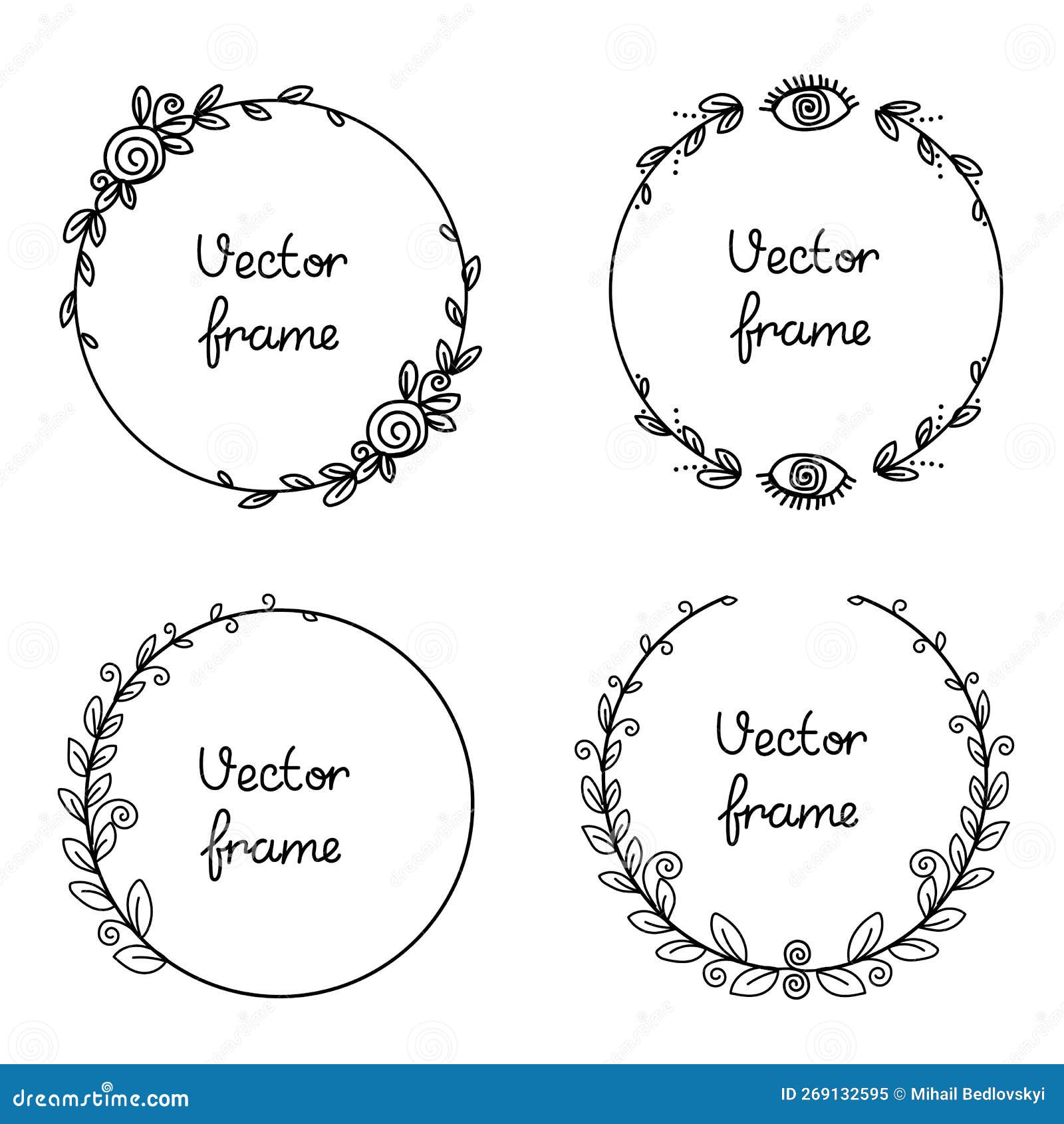 Vector Set of Round Emblems in a Modern Style Stock Vector ...