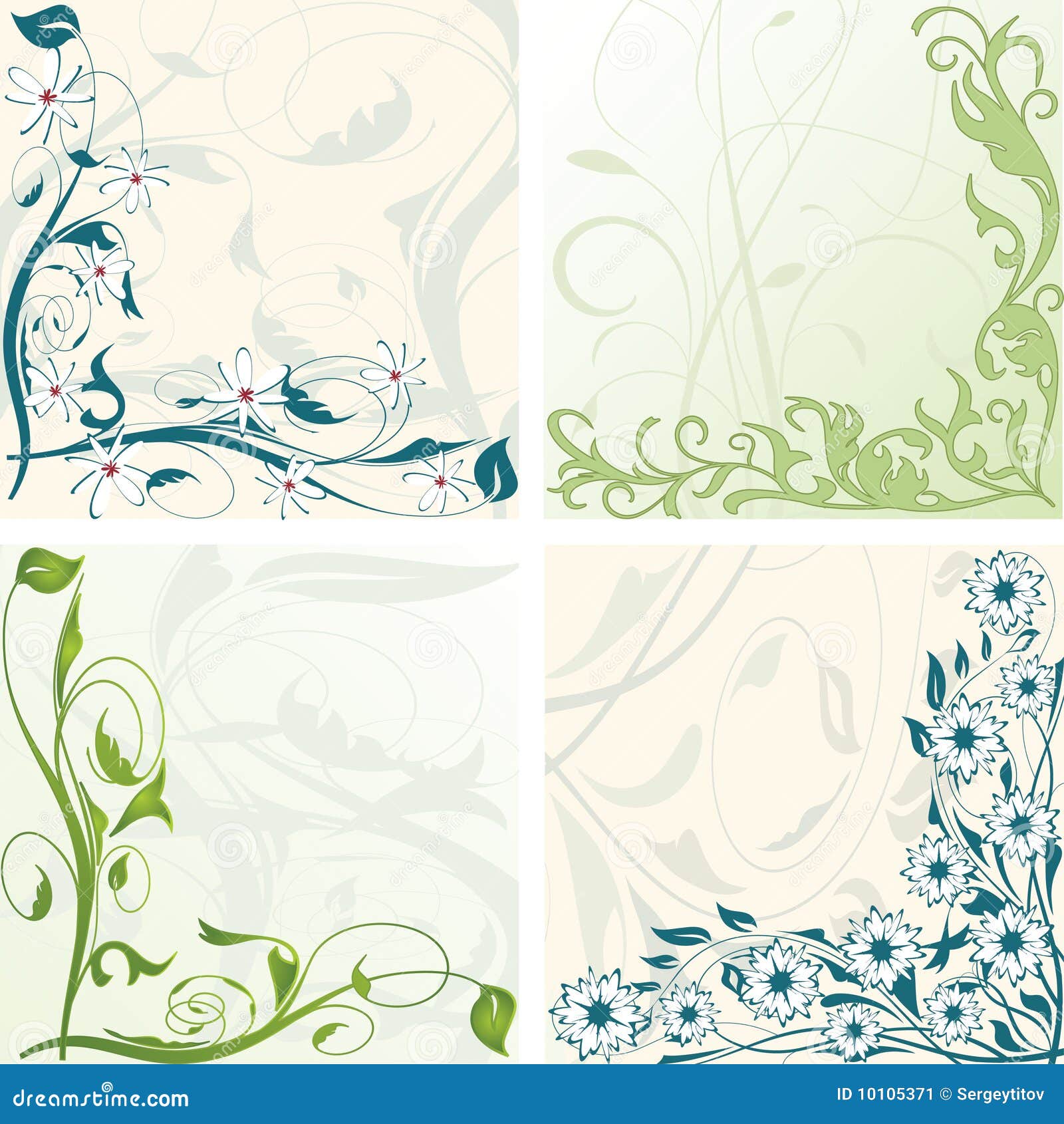 Floral framework set stock vector. Illustration of botany - 10105371
