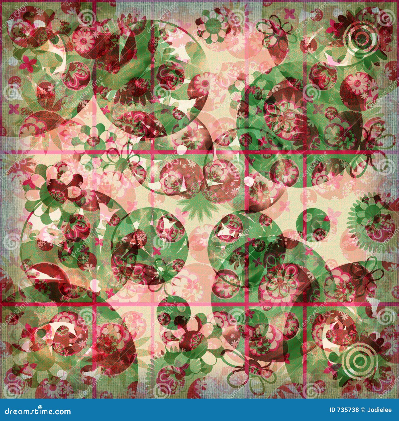 Floral Frenzy Shabby Background Stock Illustration - Illustration of ...