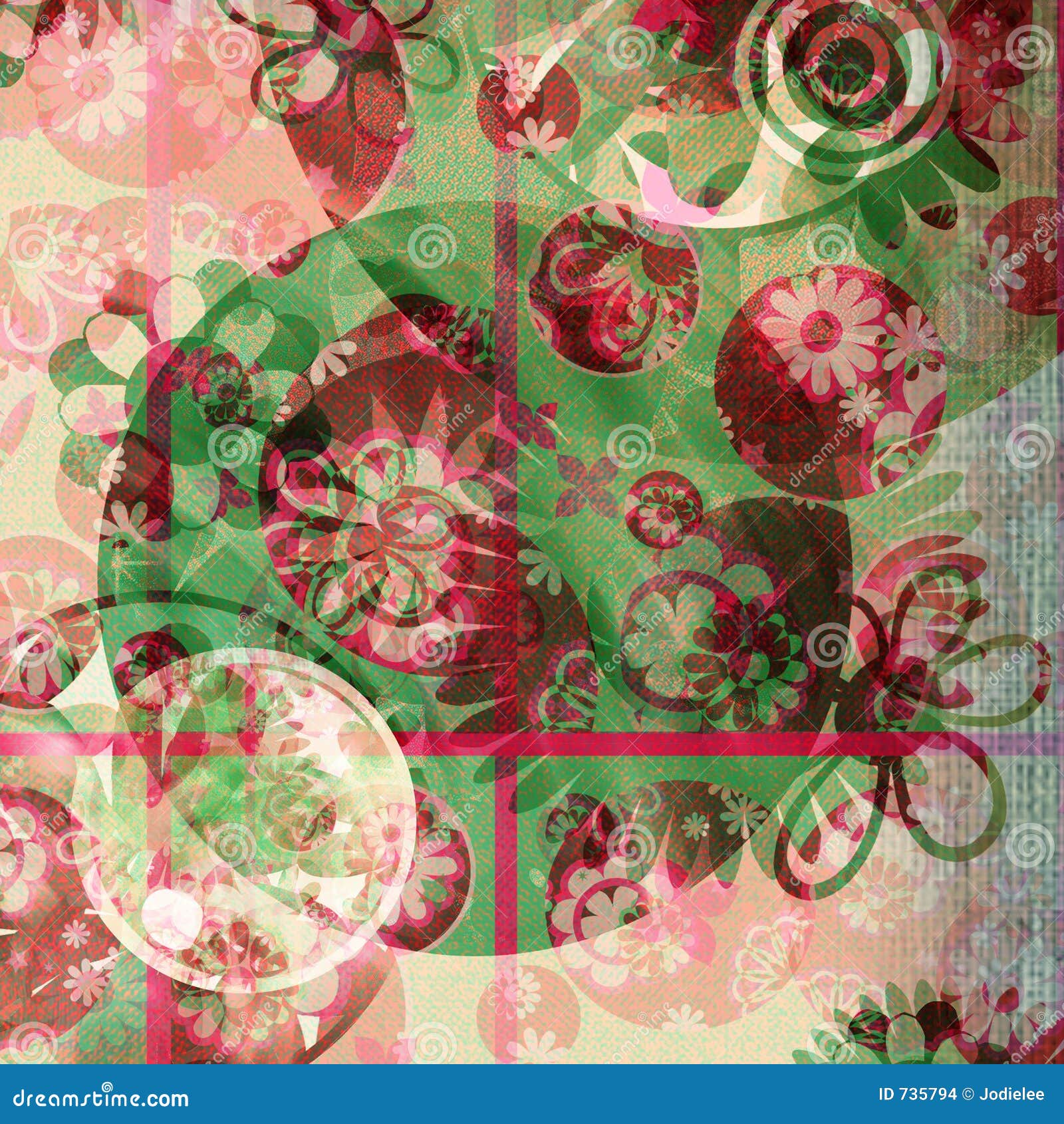 Floral Frenzy Shabby Background Stock Illustration - Illustration of ...