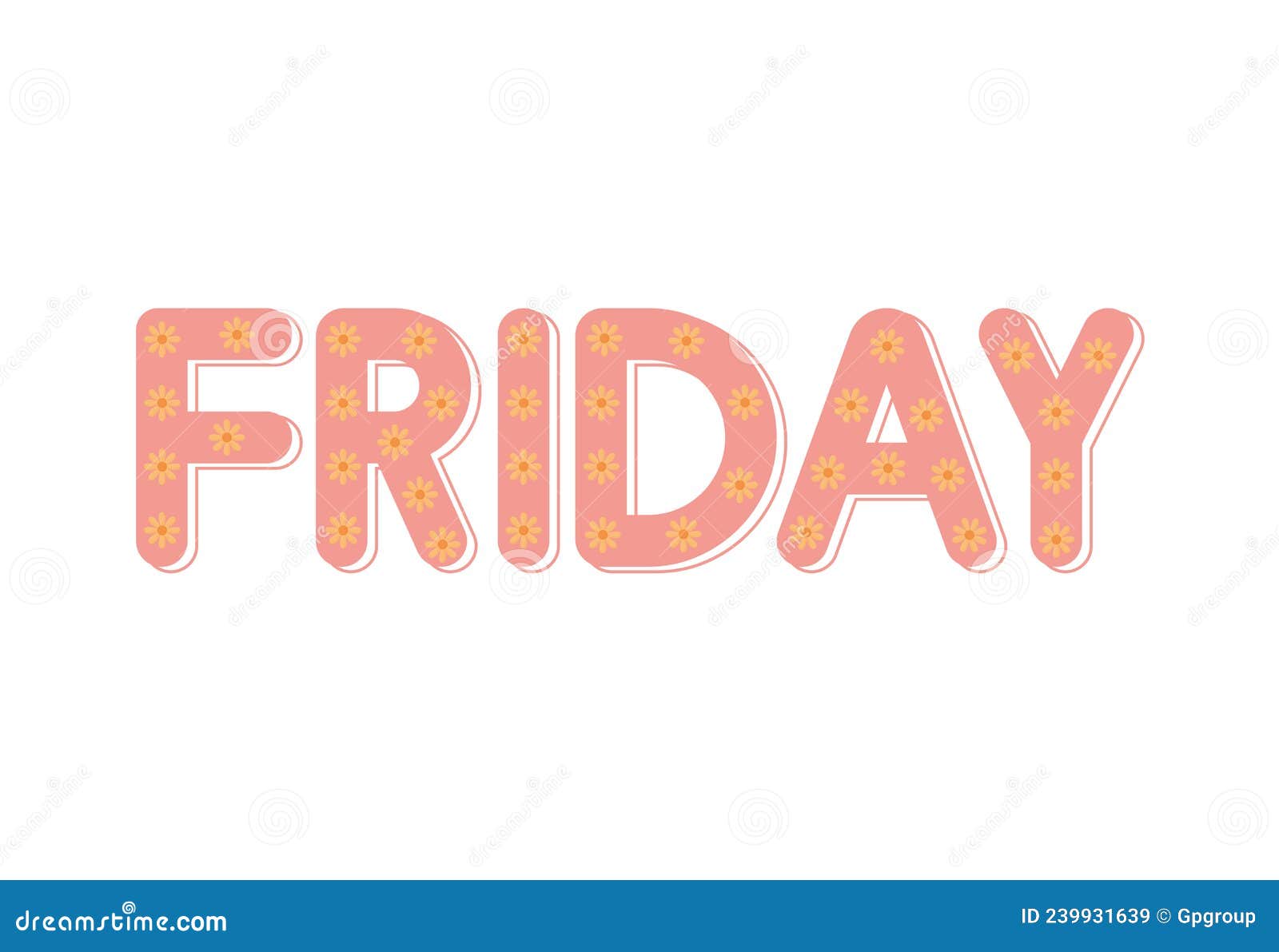 Floral friday lettering stock vector. Illustration of weekly - 239931639